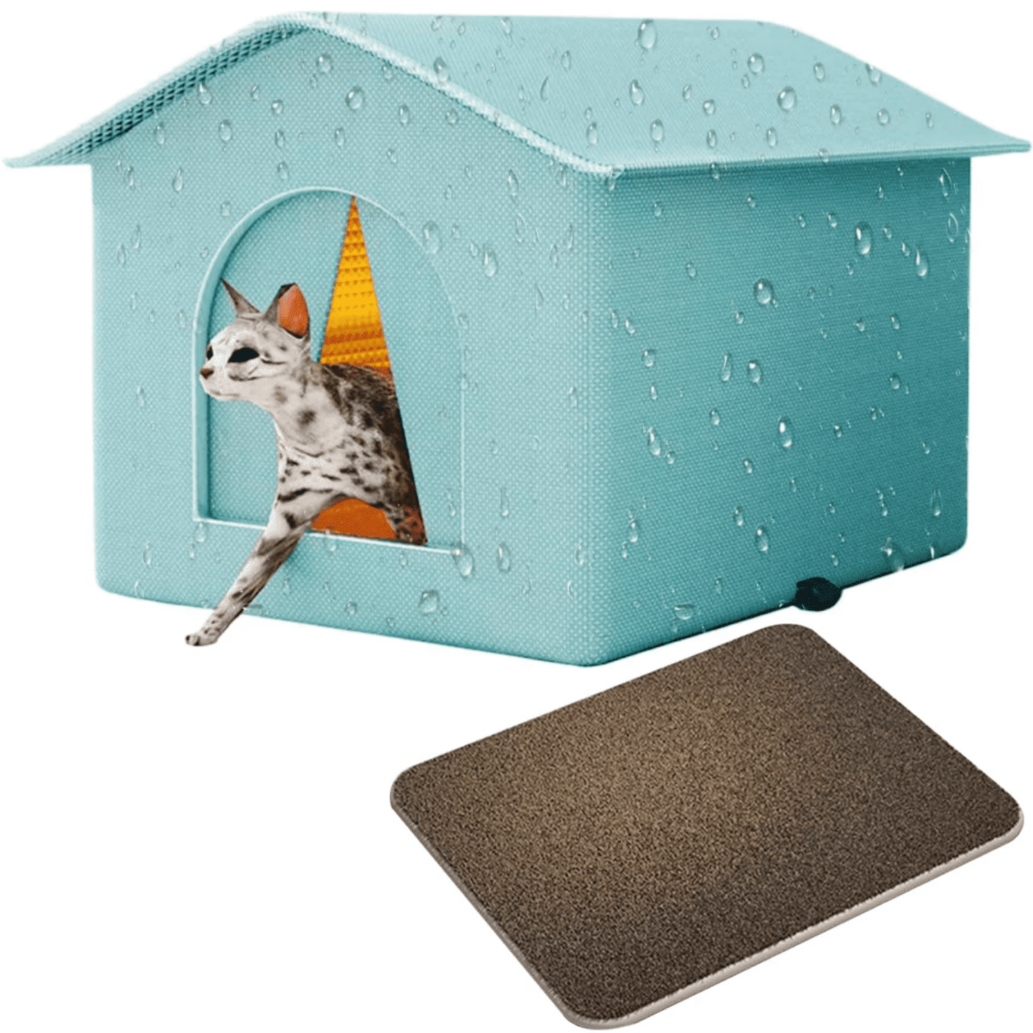 Outdoor Cat House, Waterproof Insulated Shelter for Feral and Indoor ...