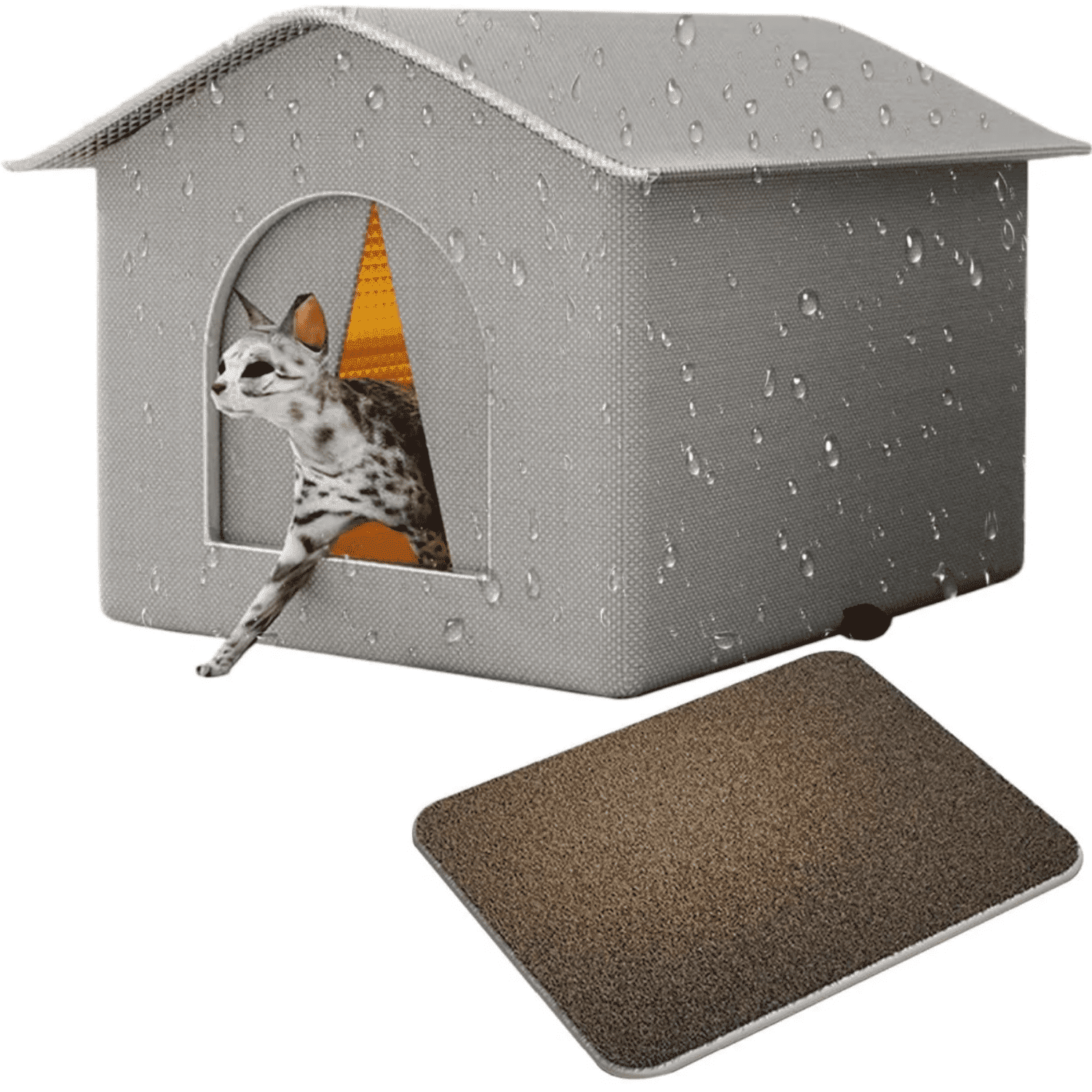 Outdoor Cat House, Waterproof Insulated Shelter for Feral and Indoor ...