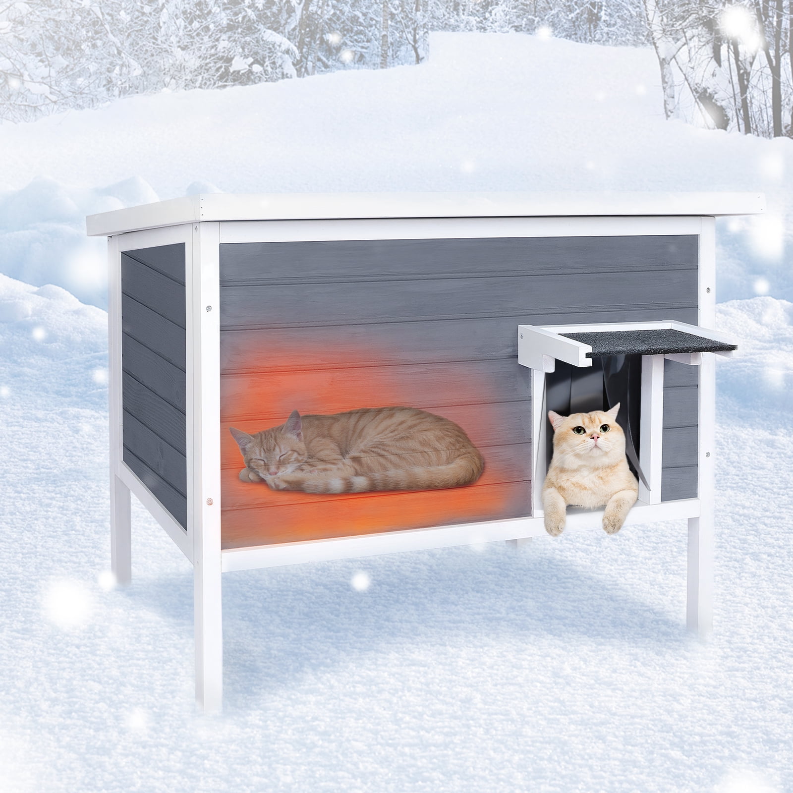 Outdoor Cat House Weatherproof Insulated Cat Houses for Outdoor Cats ...