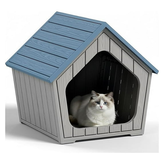 Outdoor Cat House Weatherproof - Insulated Resin Cat Shelter for Indoor ...