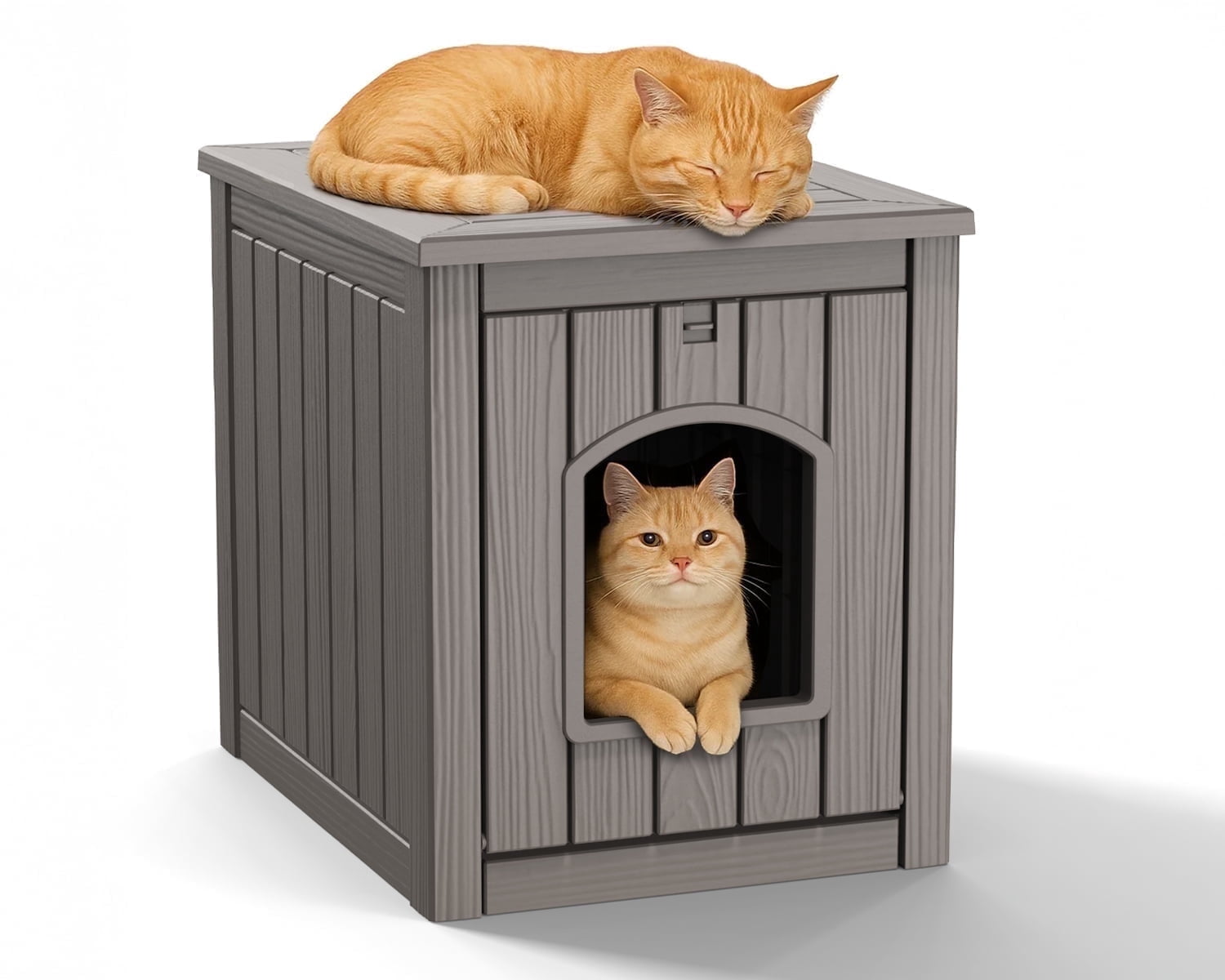 Outdoor Cat House - Weatherproof Resin Cat Houses for Outdoor Cats ...