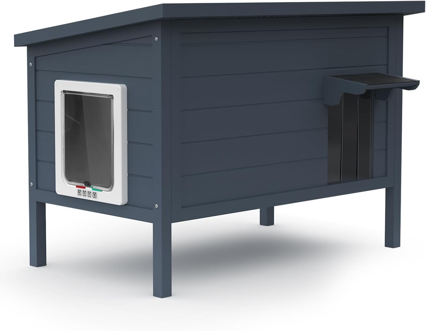 Outdoor Cat House,Weatherproof Shelter with Two Entrance/exit Doors ...