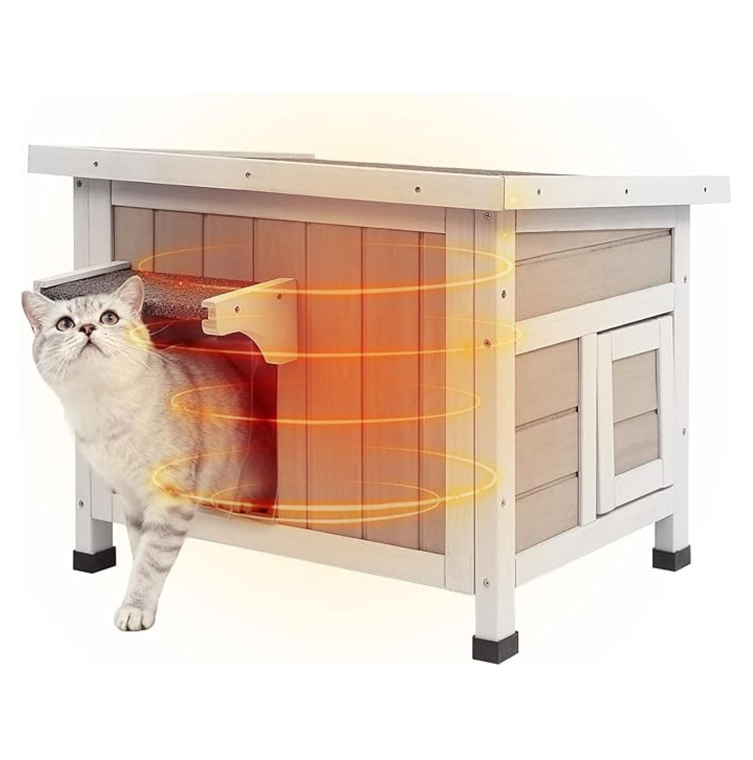 Outdoor Cat House with Insulated All-Round Foam Weatherproof Elevated ...