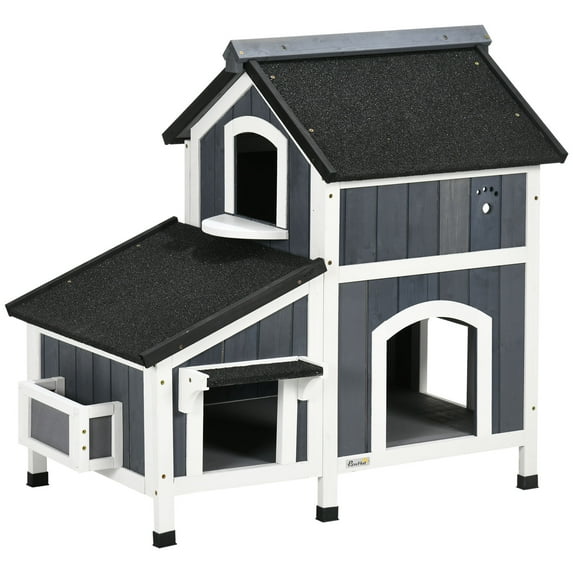 Outdoor Cat House with Roof & Garden Bed, Outdoor Cat Shelter Enclosure ...