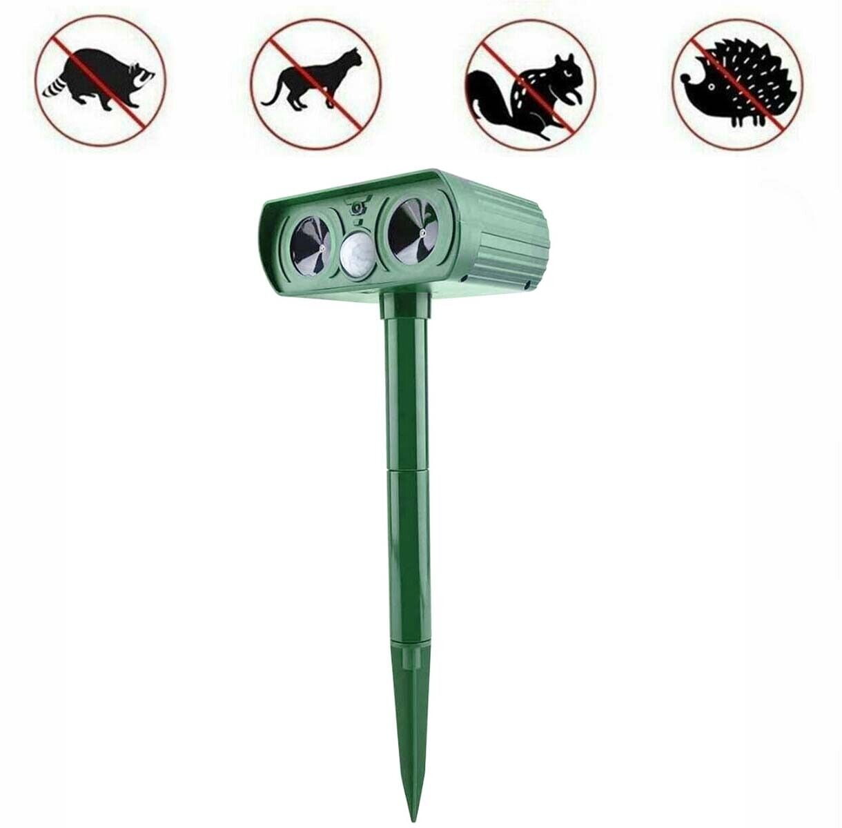 Outdoor Cat Repellent, Solar Powered Ultrasonic Animal Repellent, Pest ...