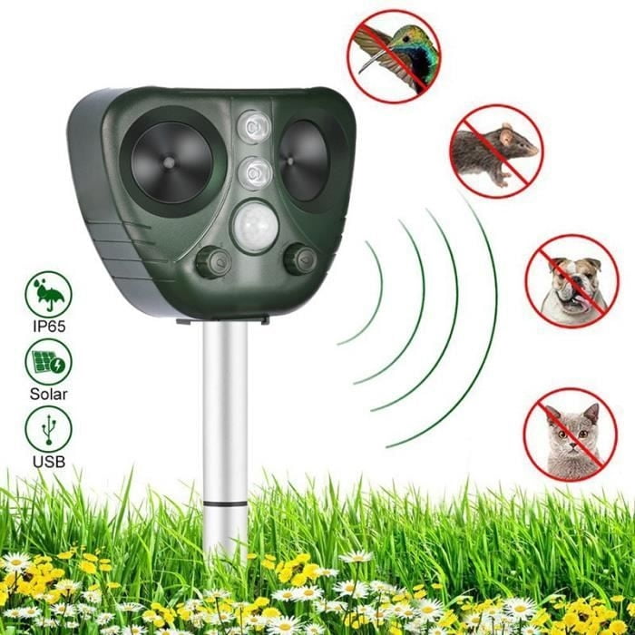 Outdoor Cat Repellent, Solar Ultrasonic Cat Repellent, Ultrasonic Anti ...