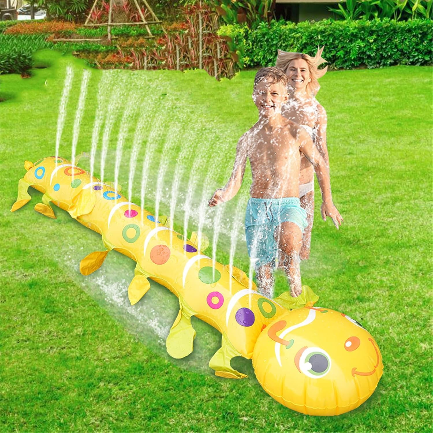 Outdoor Caterpillar Sprinkler Summer Blast Water Toys,55" Inflatable ...