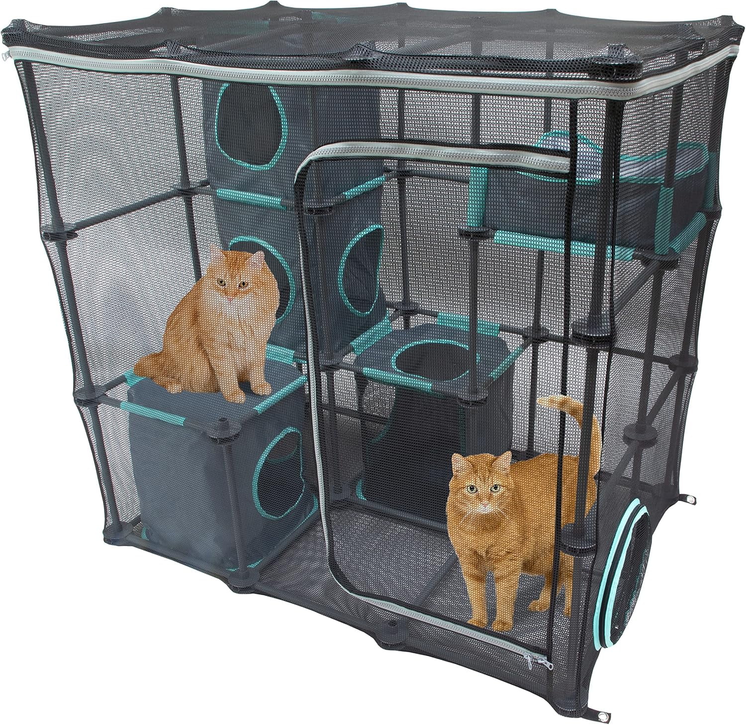 Outdoor Catio Furniture and Play Kits for Cats, Outdoor Mega Kit ...