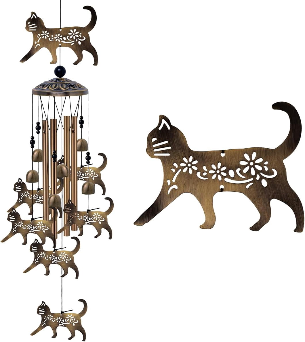 Outdoor Cats Wind Chimes Gifts for Mom - Memorial Wind Bells, Mobile ...