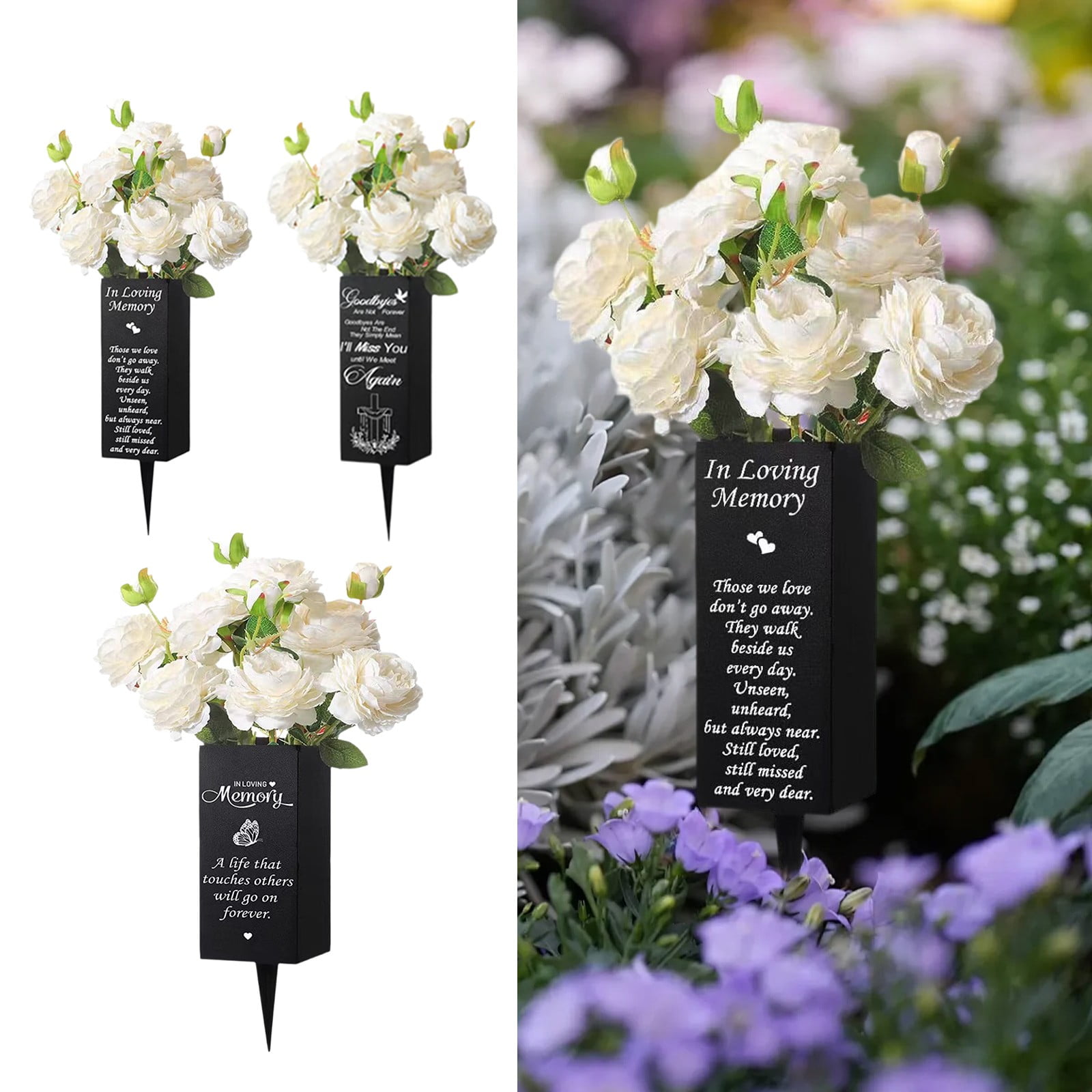 Outdoor Cemetery Grave Metal Memorial Flower Stand With Spikes Warm ...