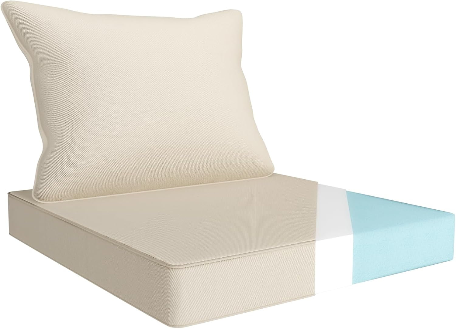 Outdoor Chair Cushion Set 19 x 19 Inch Waterproof Fade Resistant Patio ...