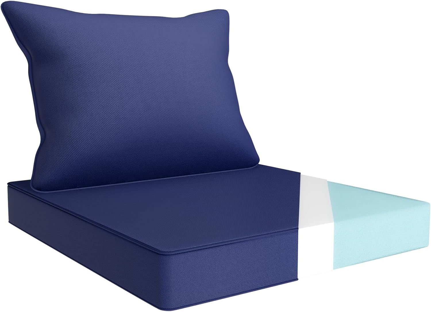 Outdoor Chair Cushion Set 22 x 22 Inch Waterproof Fade Resistant Patio ...