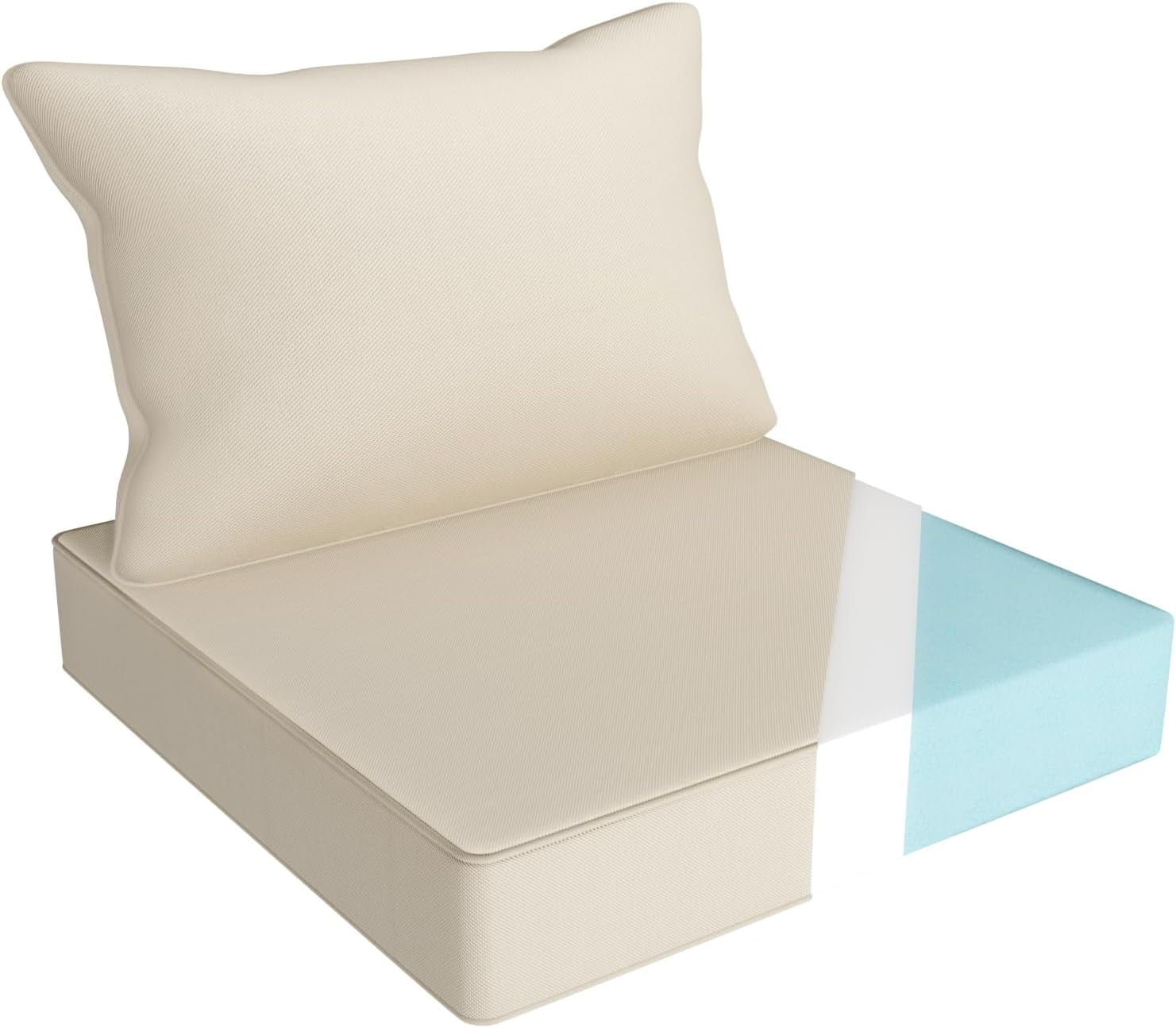 Outdoor Chair Cushion Set 24 x 24 Inch Waterproof Fade Resistant Patio ...