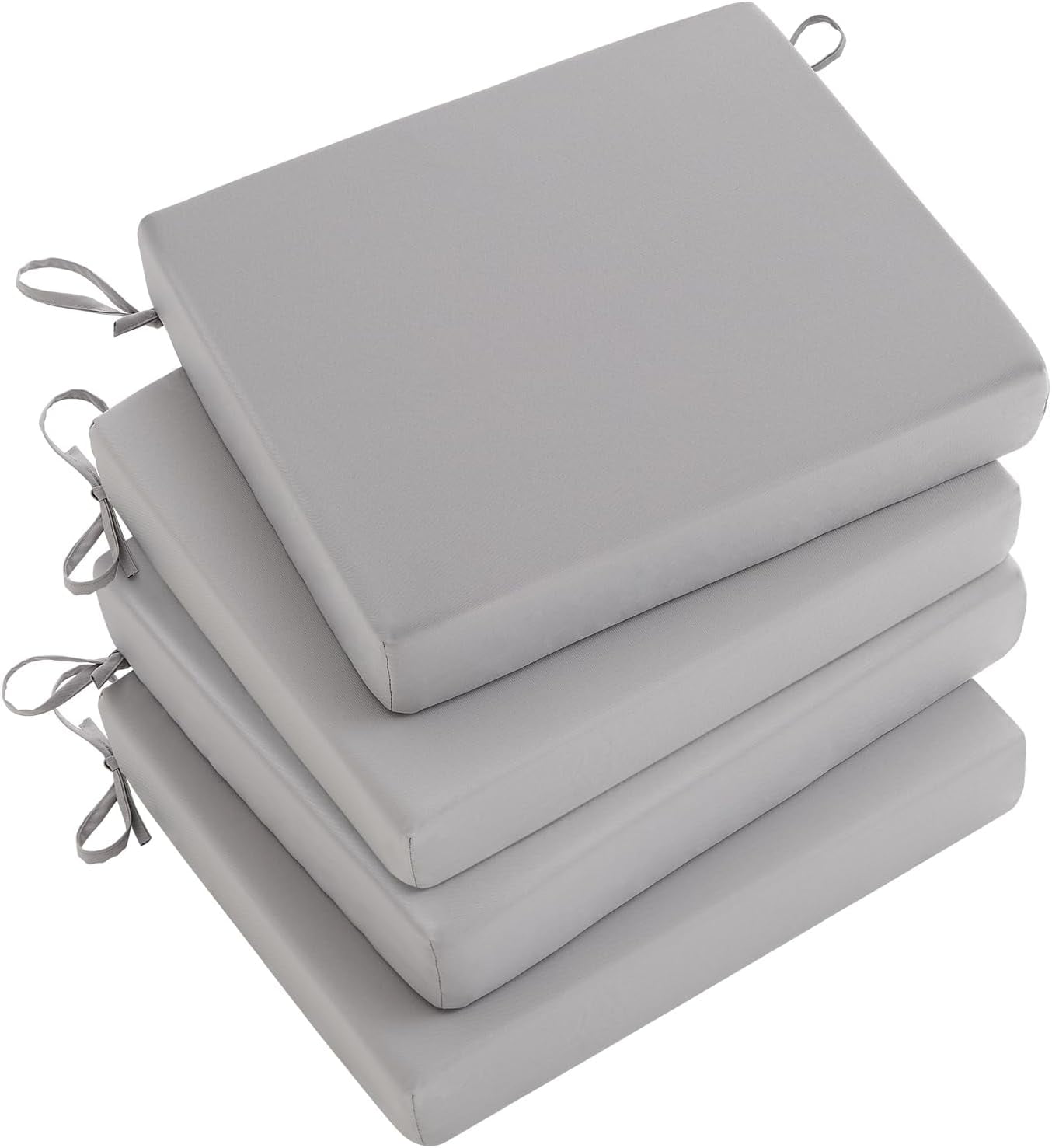 Outdoor Chair Cushion Set of 4, Waterproof Square Corner Seat Cushions ...