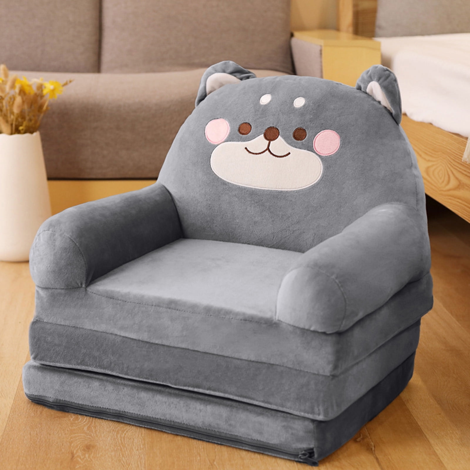 Outdoor Chair Cushions Plush Foldable Kids Sofa Backrest Armchair 2 In ...