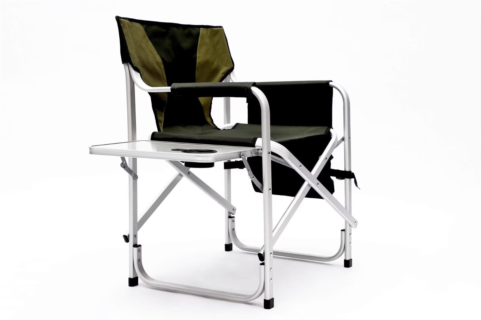 Outdoor Chair, Padded Folding Camping Chair with Side Table and Storage ...