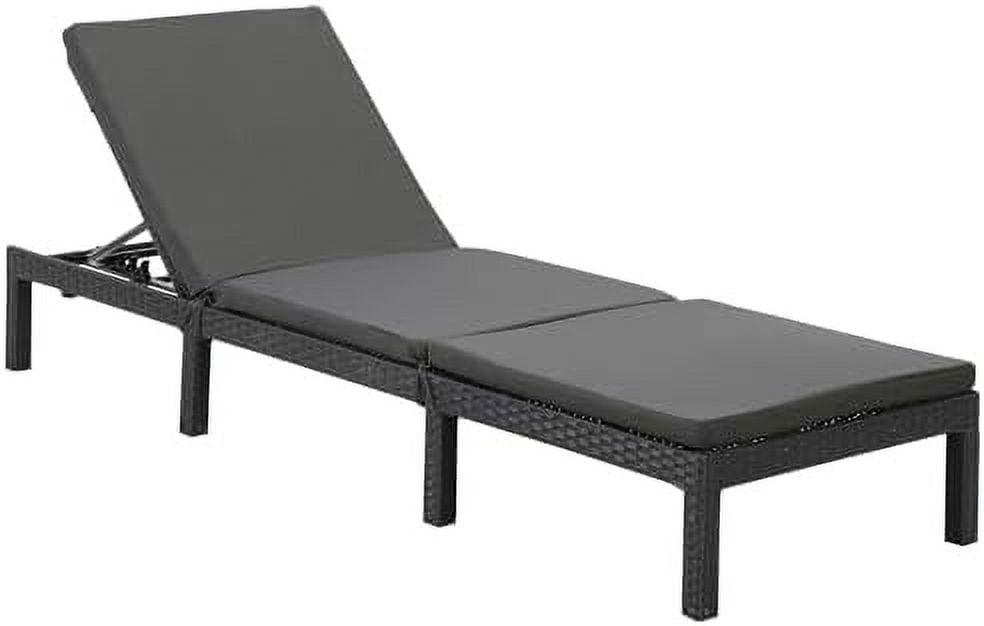 Outdoor Chaise Lounge, Adjustable Pool Lounge Chair with 5 Positions ...