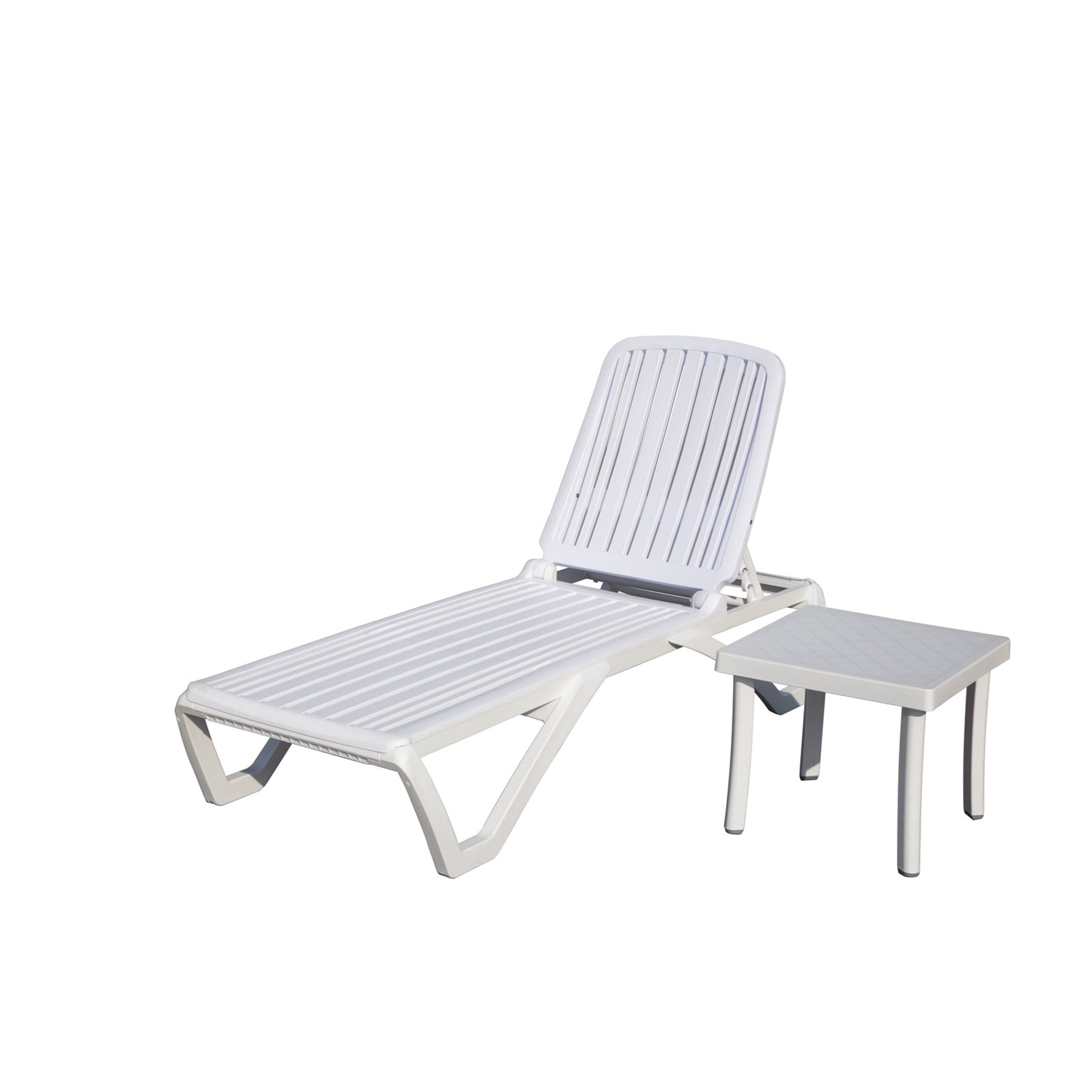 Outdoor Chaise Lounge Chair, Pool Plastic Adjustable Recliner with ...
