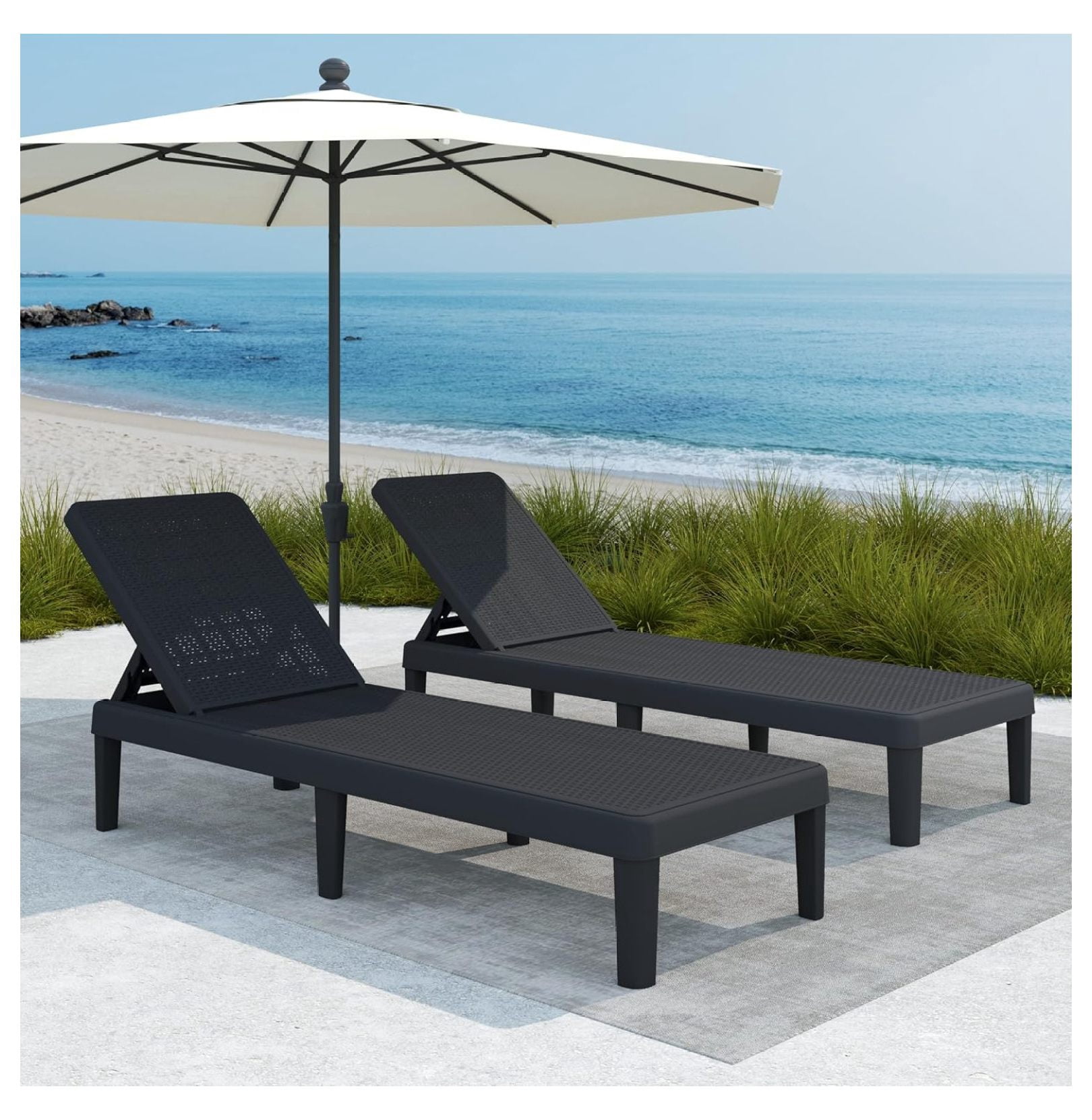 Outdoor Chaise Lounge Chair Set of 2,Lightweight Patio Chairs ...