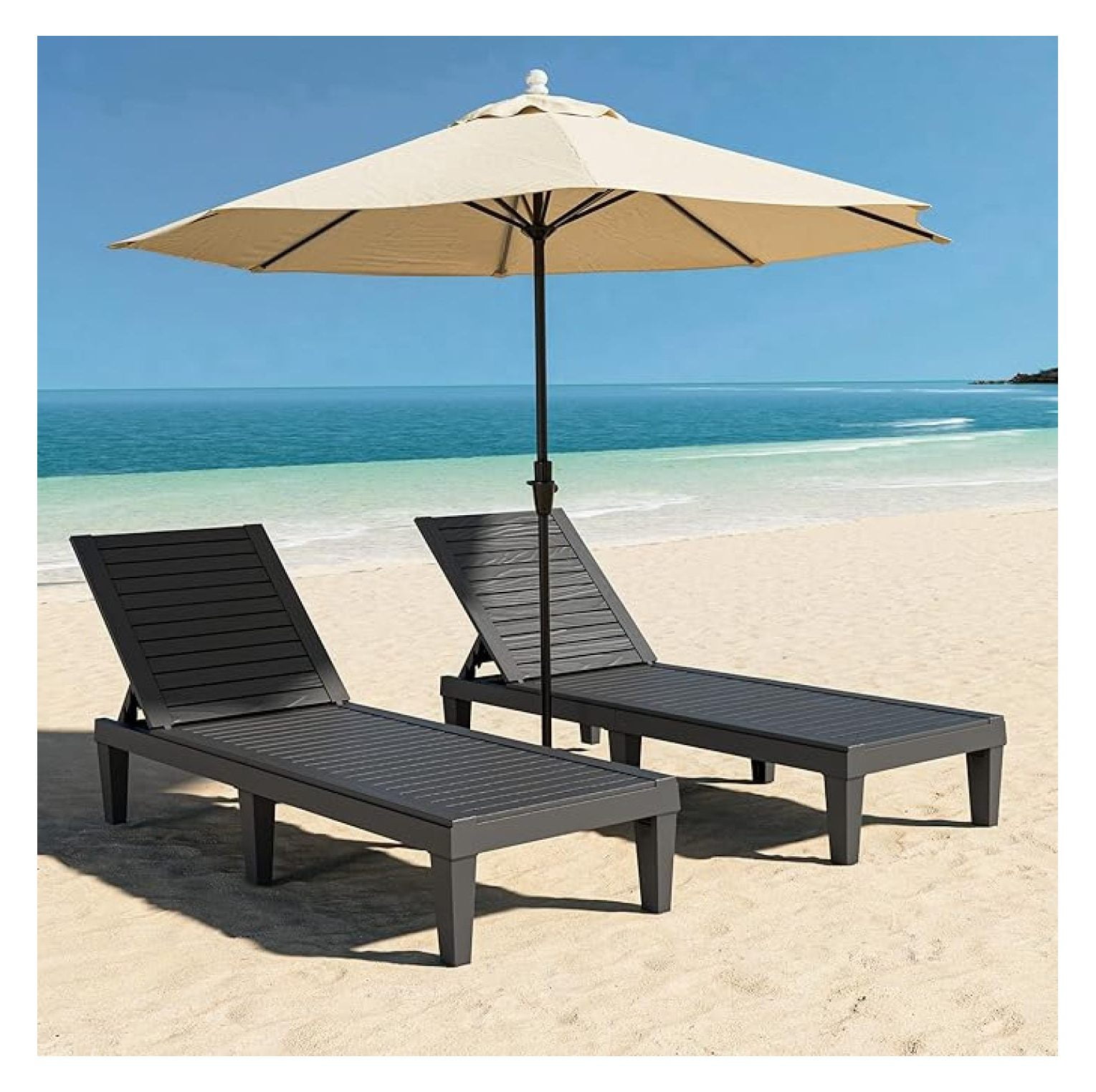 Outdoor Chaise Lounge Chair Set of 2,Lightweight Patio Chairs ...