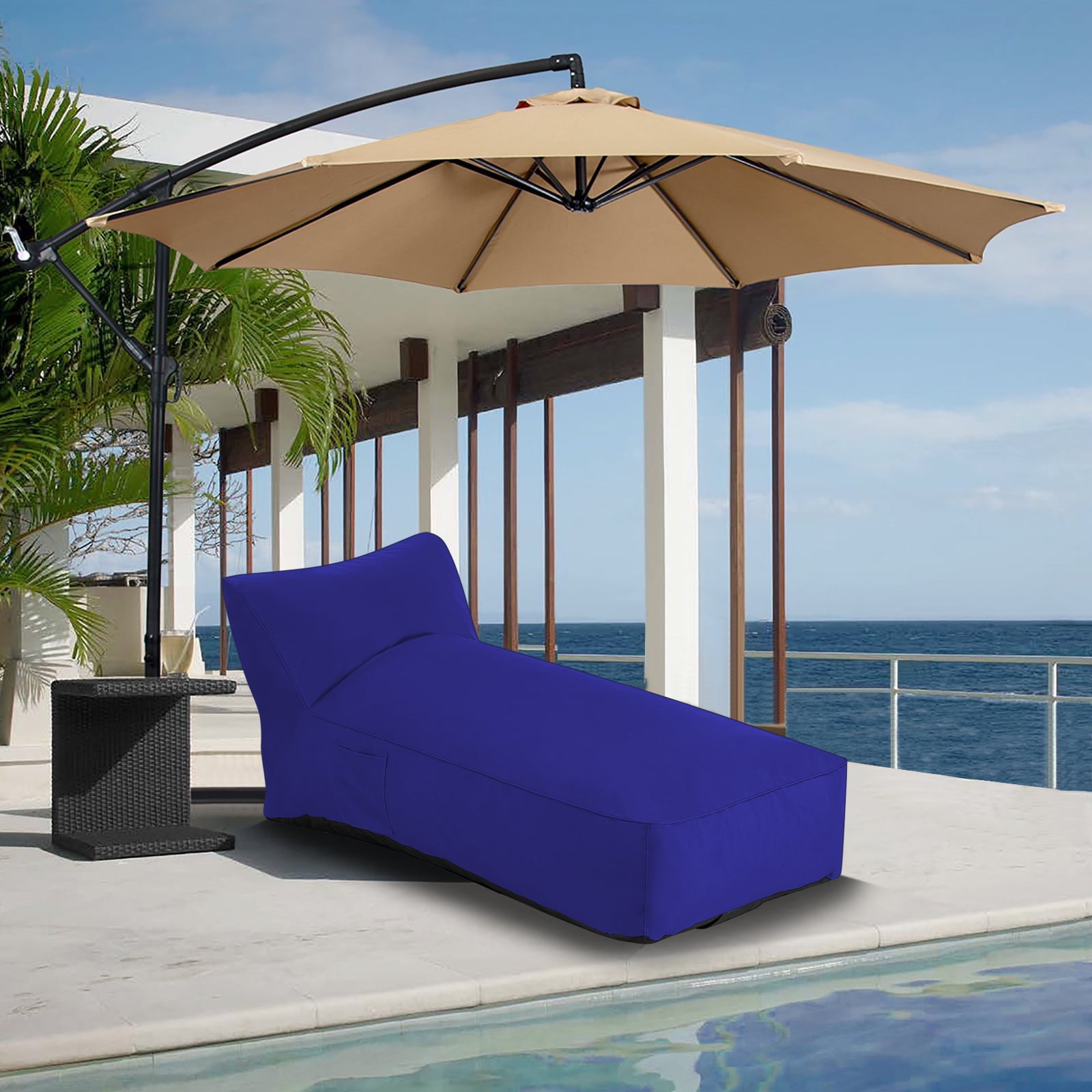 Outdoor Chaise Lounge Chair, Sunbed UV Resistant Sofa Couch Patio ...
