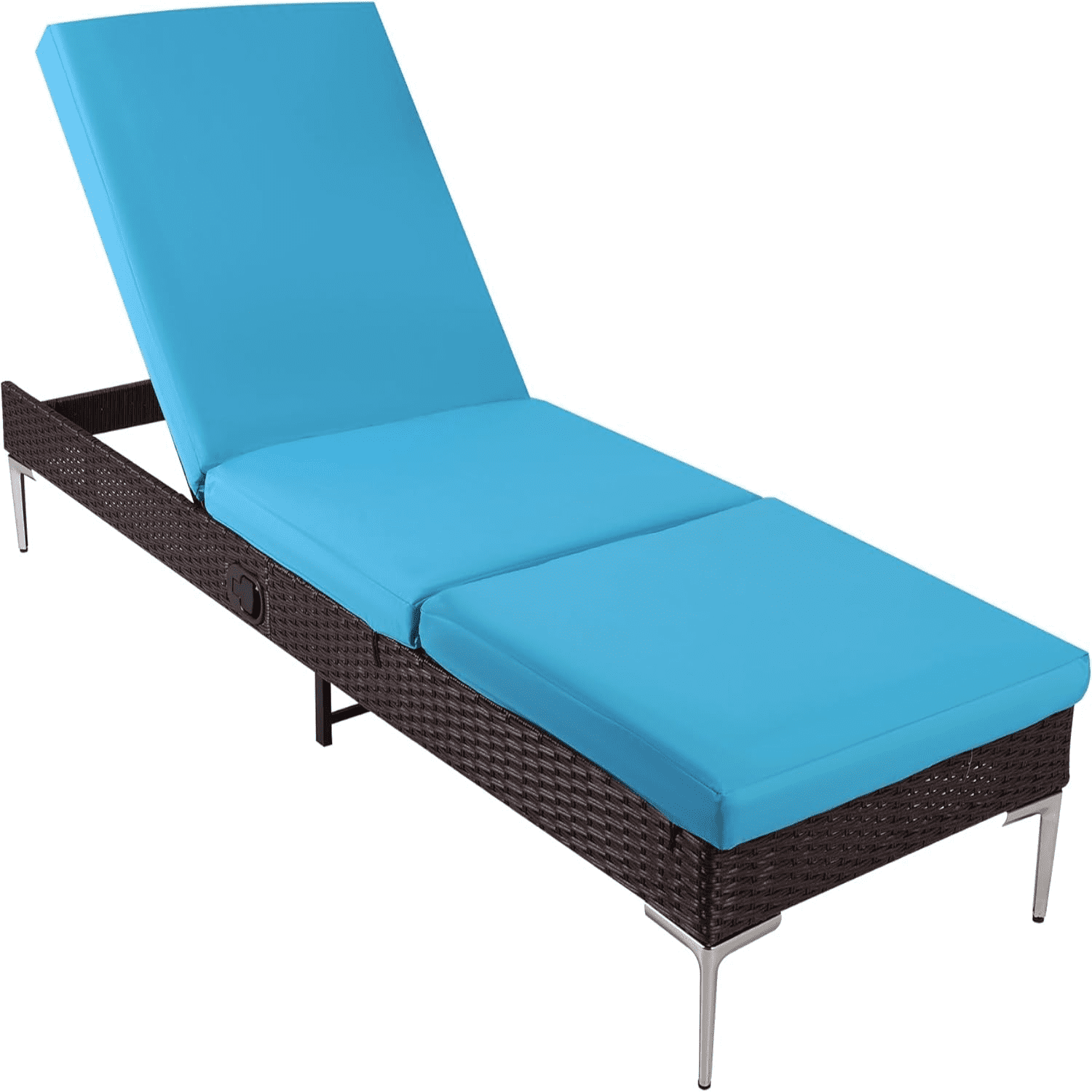 Outdoor Chaise Lounge Chair Wicker Lounge Chair with Pneumatic ...