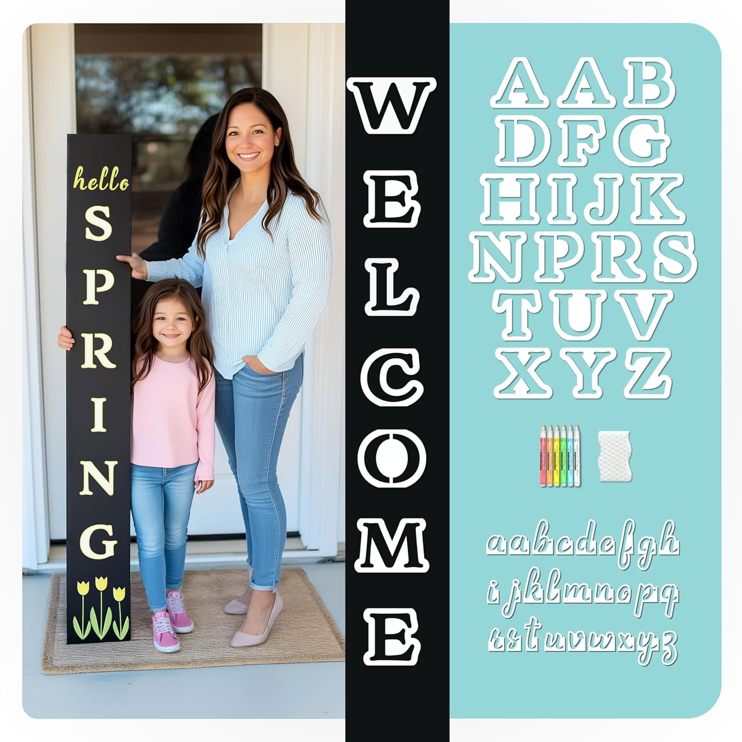 Outdoor Chalkboard Sign Craft Kit (Erasable Paint Pens & Letter ...