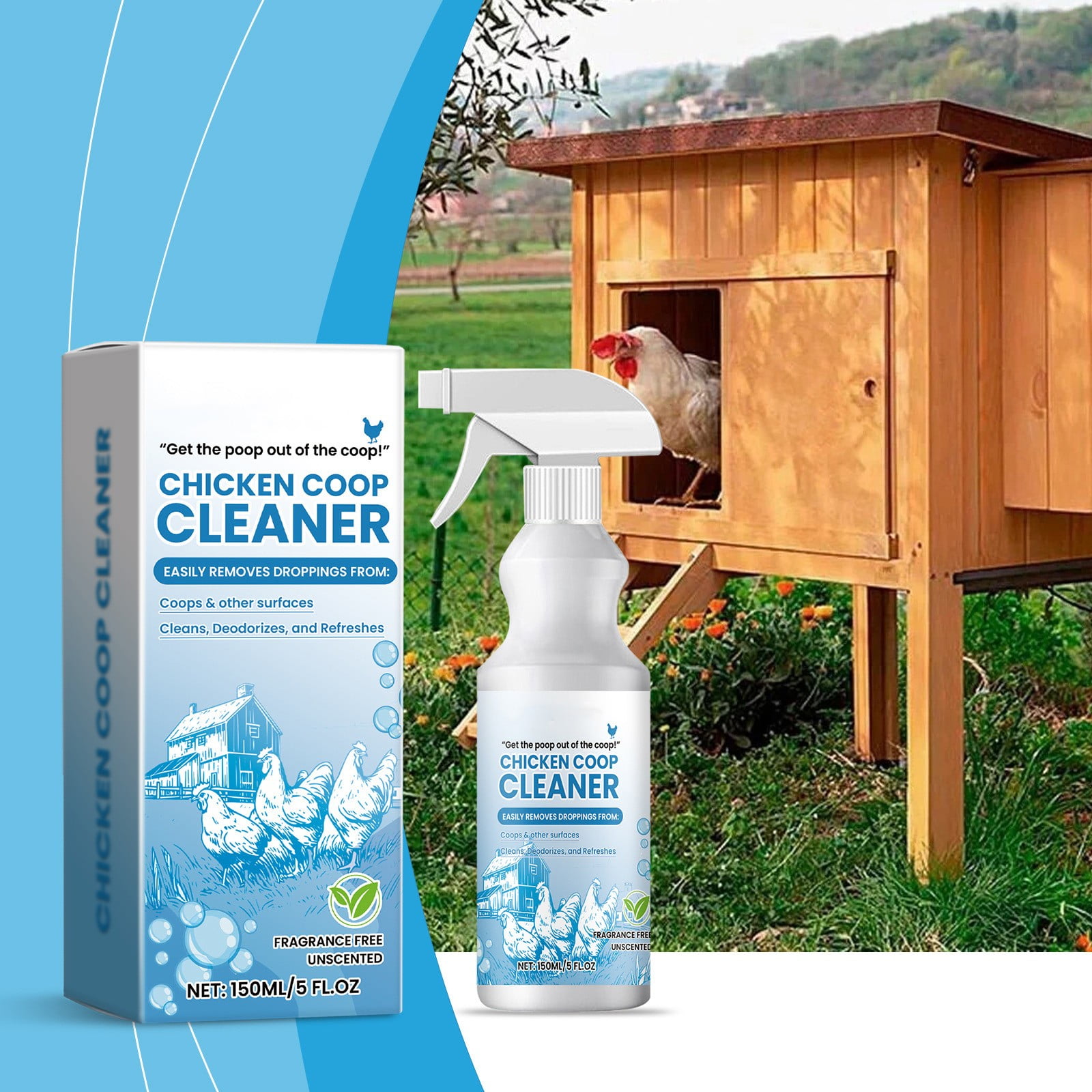 Outdoor Chicken Coop Cleaner Gentle Non Irritating Formula for a Fresh ...
