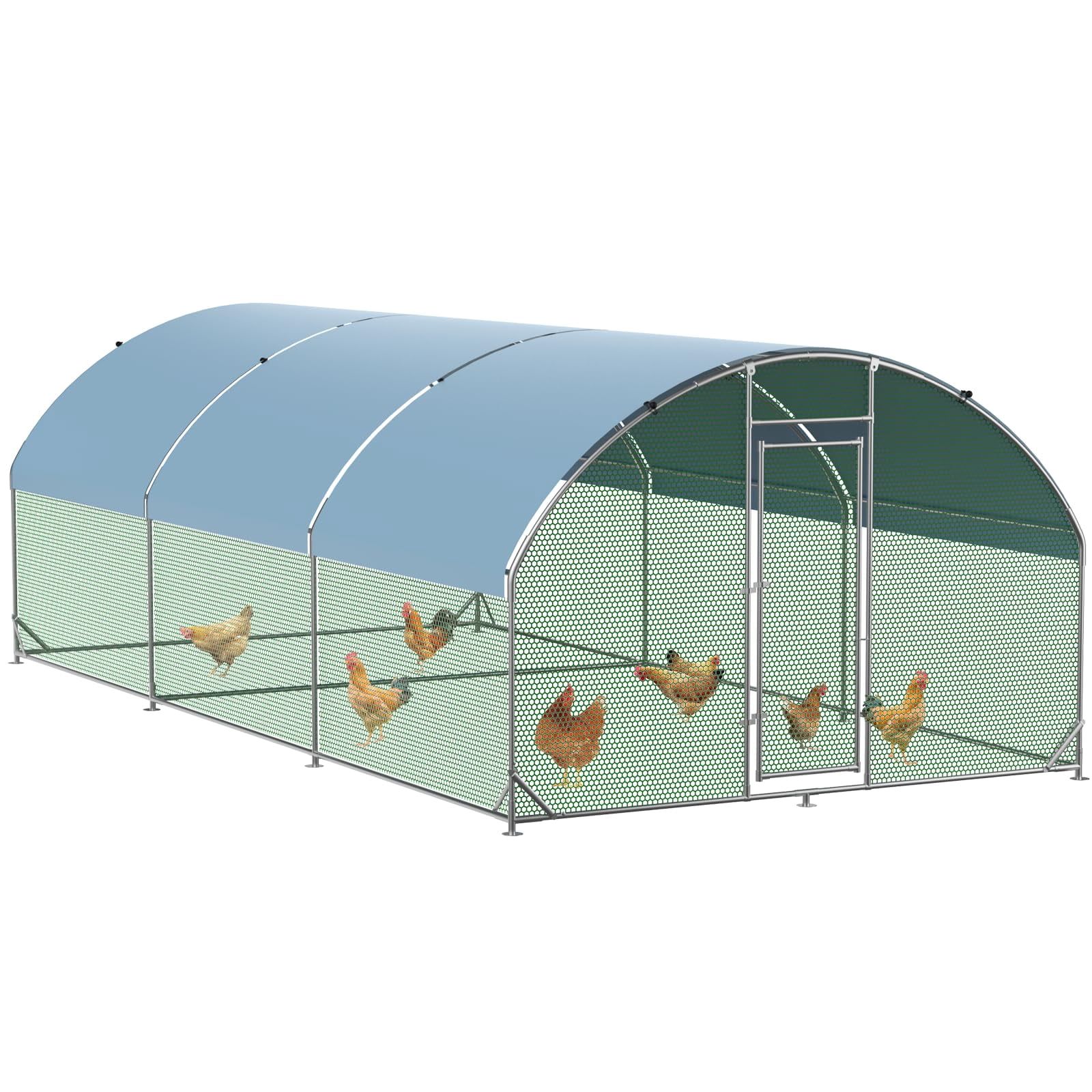 Outdoor Chicken Coop, Large Metal Chicken Coop Tri-Supporting ...