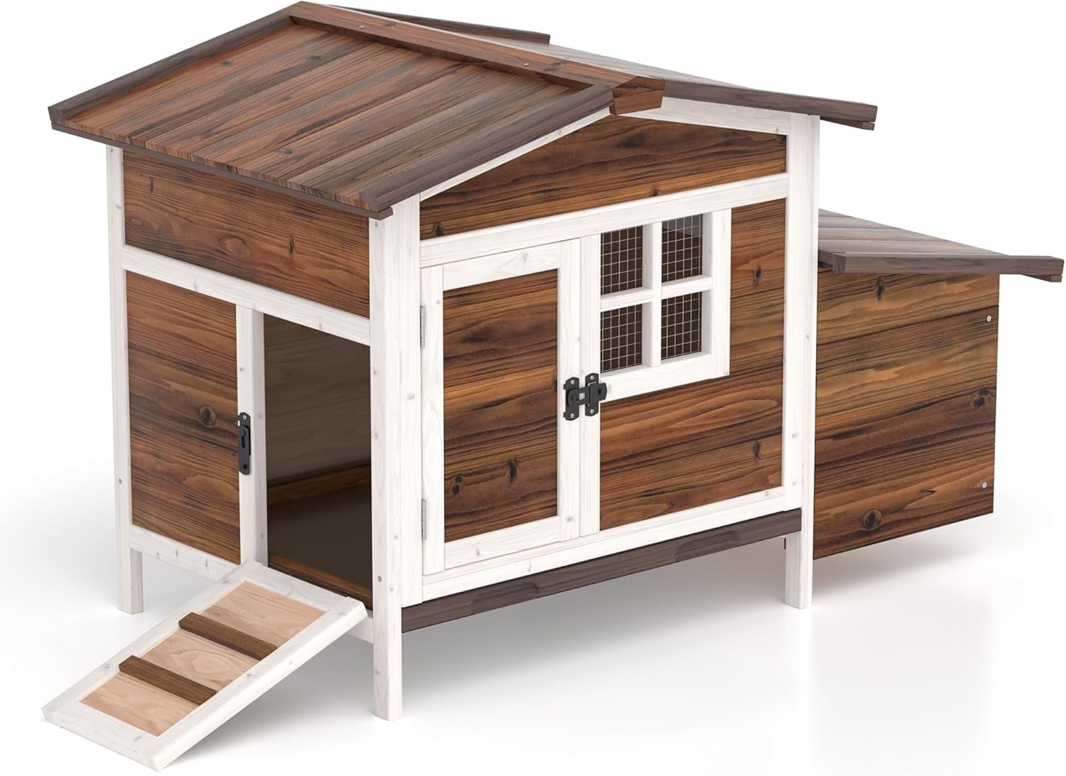 Outdoor Chicken Coop Rabbit Cage with Nesting Box Wooden Portable ...
