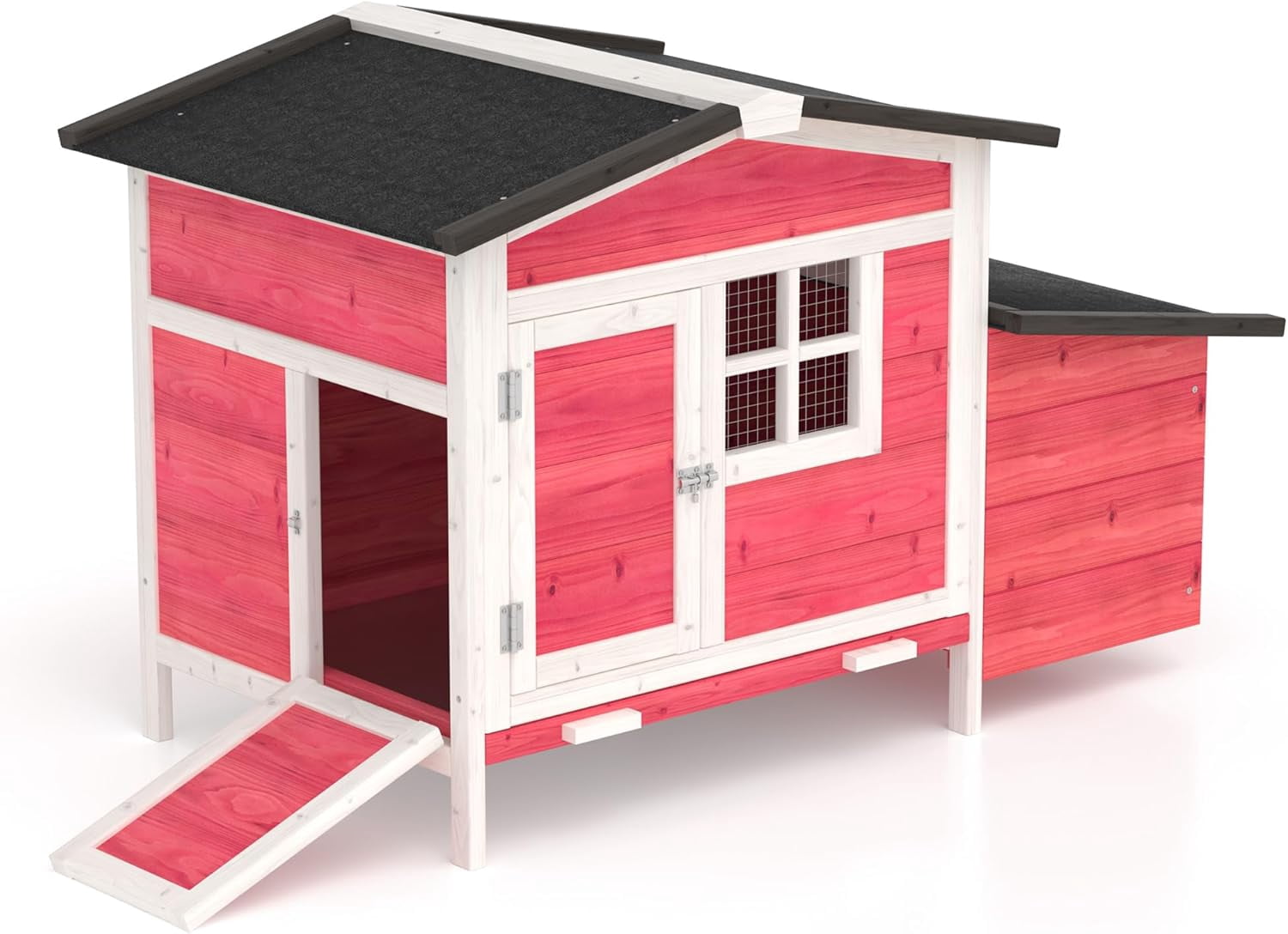 Outdoor Chicken Coop Rabbit Cage with Nesting Box Wooden Portable ...