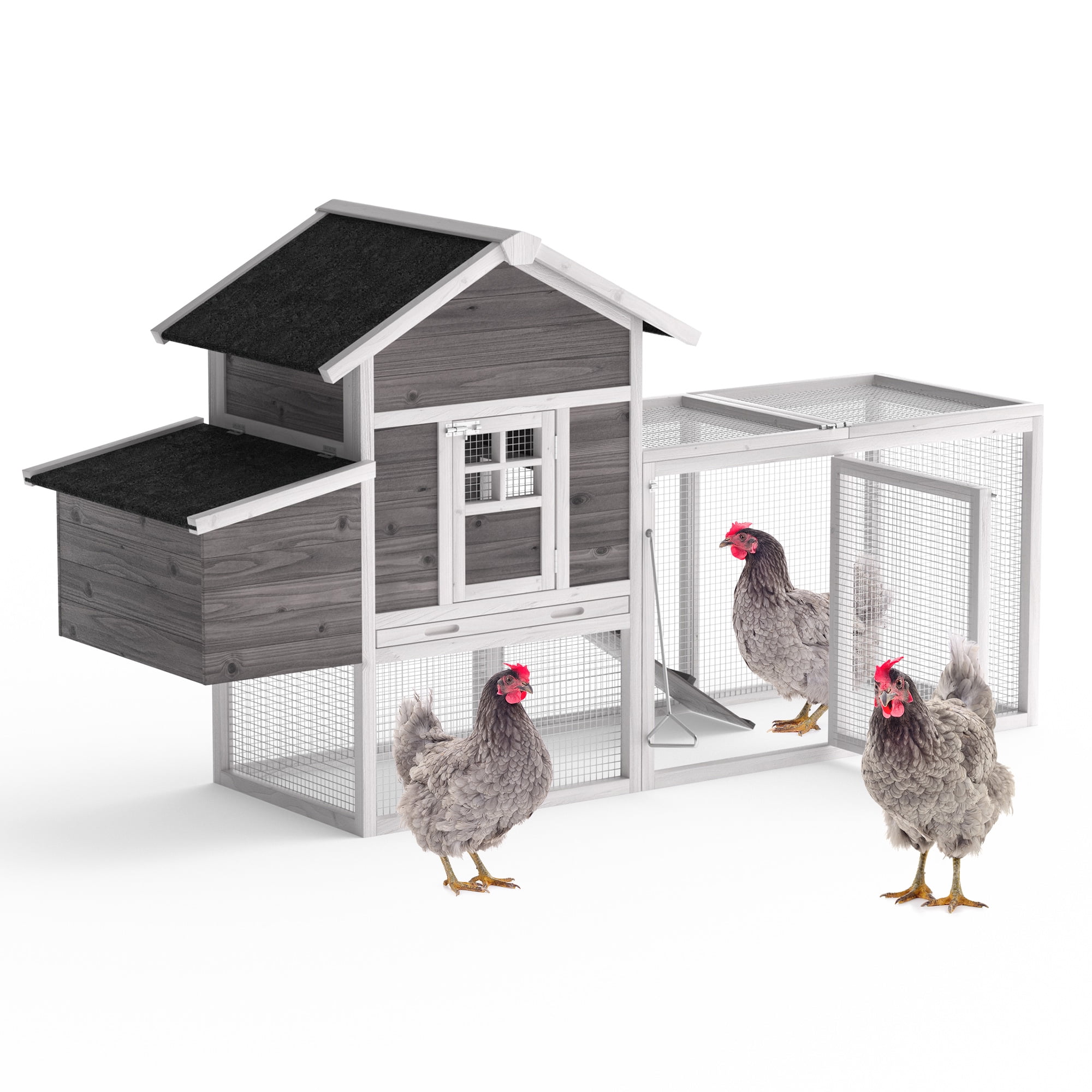 Outdoor Chicken Coop With Run Chicken Runs For Yard w/ Egg Box & Cover ...
