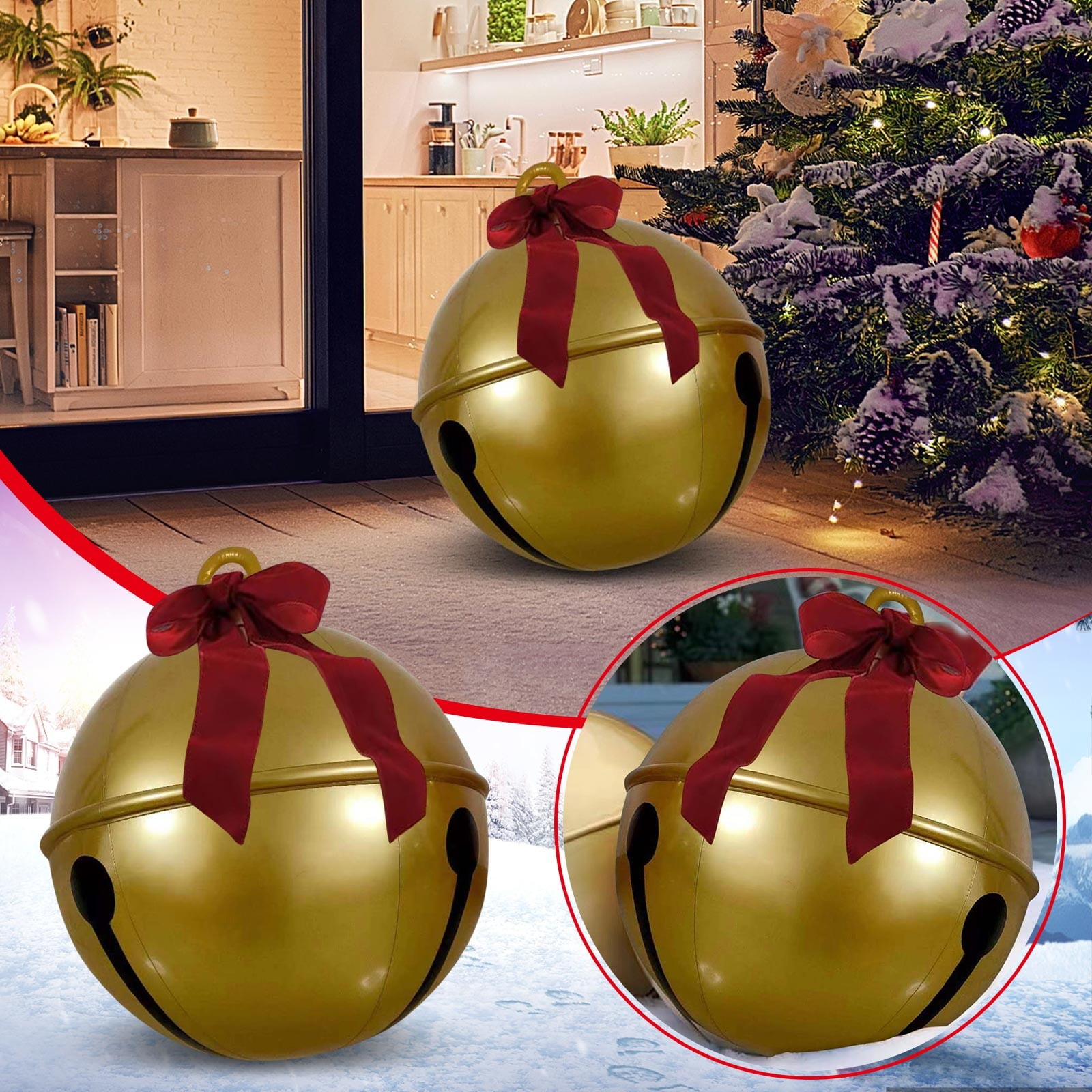 Outdoor Christmas Decorations 24 Inch Giant Christmas Inflatable Ball ...
