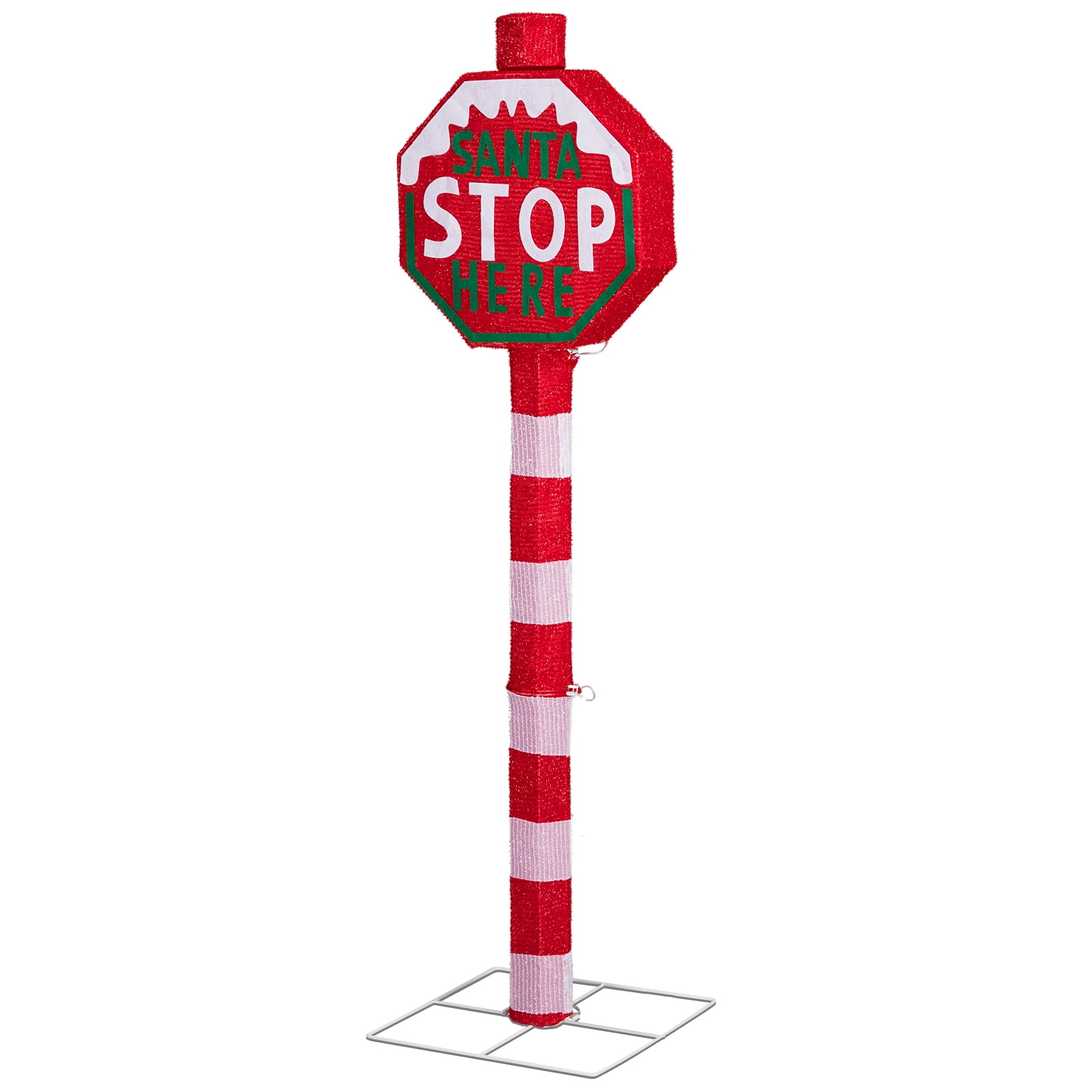 Outdoor Christmas Decorations - 52 Santa Stop Here Sign, Durable Weather-Resistant Design ...