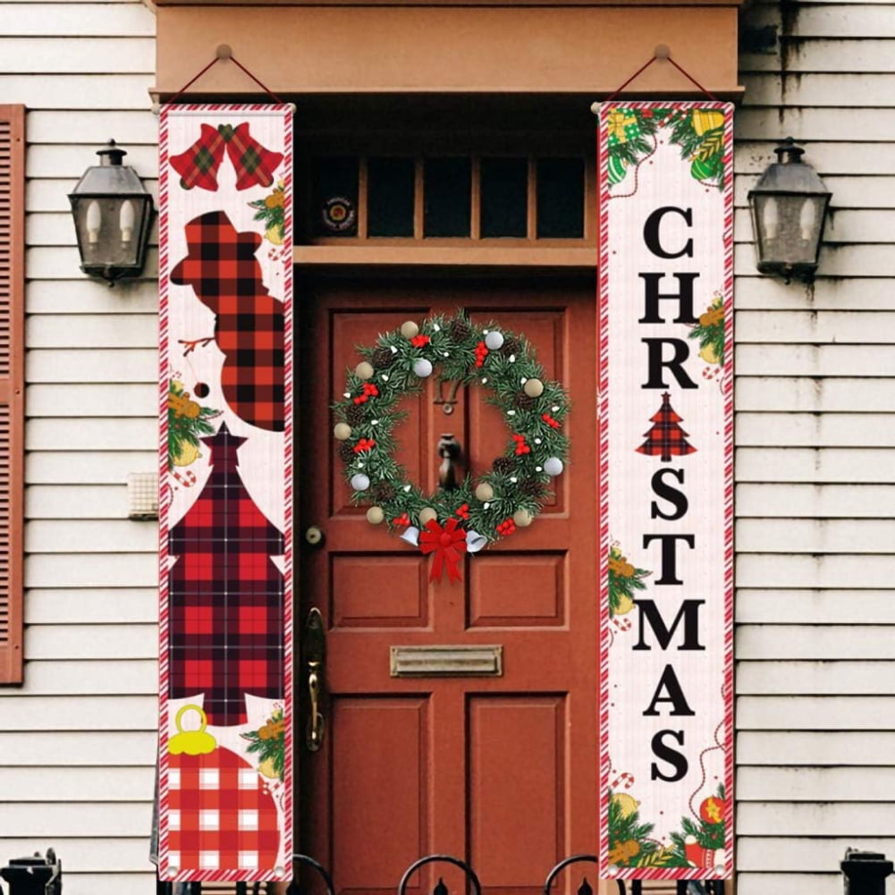 Outdoor Christmas Decorations for Home - Red Buffalo Check Plaid Signs ...