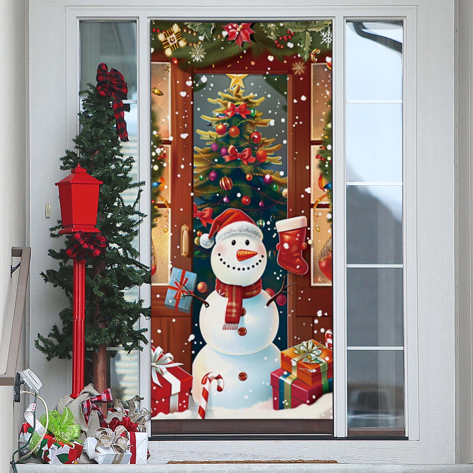 Outdoor Christmas Decorations Jumbo 6.66x2.99 Ft Holiday Door Cover ...