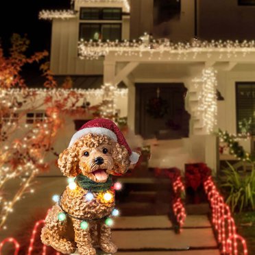 Northlight 3D Lighted Sitting Dog Outdoor Christmas Decoration - 17.75 ...