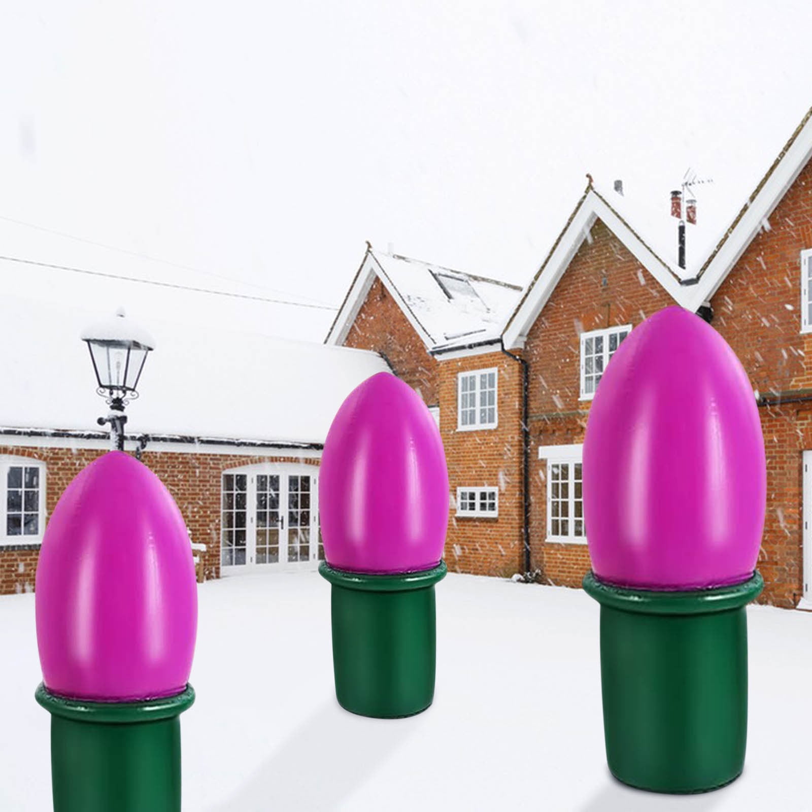 Outdoor Christmas Inflatable Light Bulbs, Lawn and Patio Decor with ...