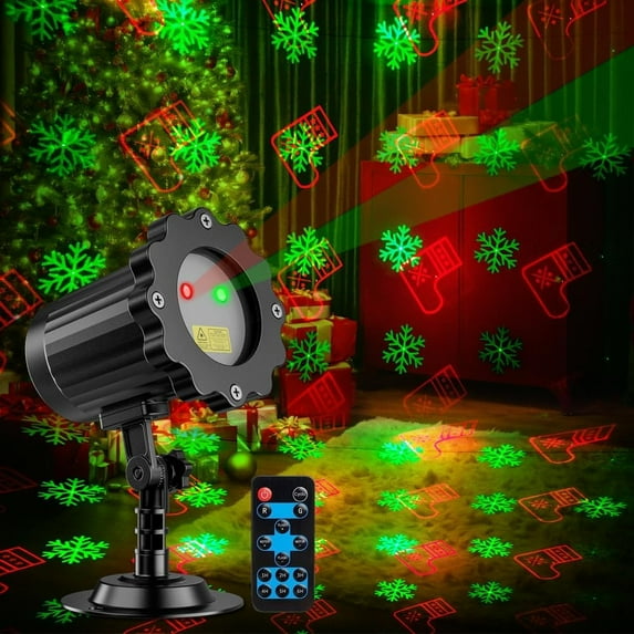 Outdoor Christmas Laser Projector Light with Remote Control 10 Festive ...