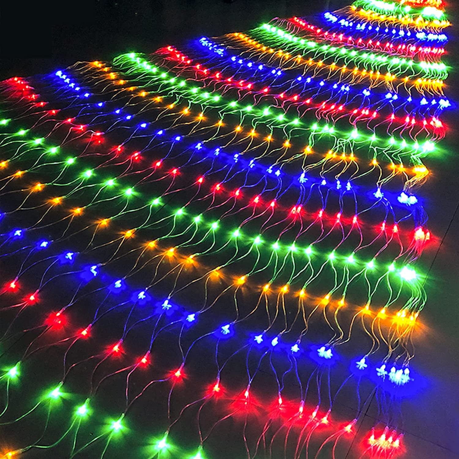 Bincy Outdoor Multicolor Net Lights, 5ft x 5ft 96 LED, 8 Twinkle Modes ...