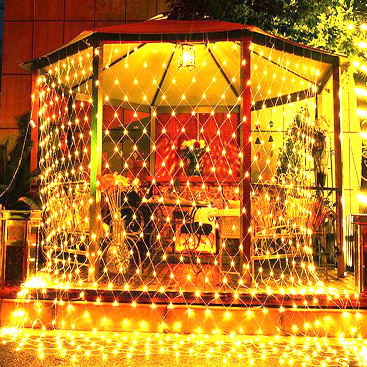 Outdoor Christmas Net Lights, 96 LEDs 5FT x 5FT Net Lights, Connectable ...
