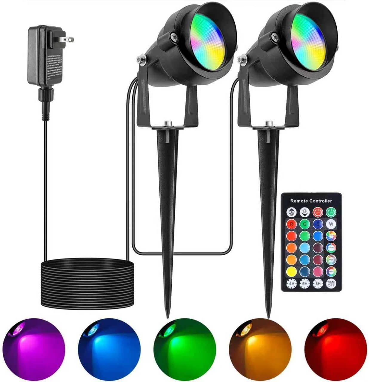Outdoor Christmas Spot Lights with Timer, 10W Landscape Spotlights with ...