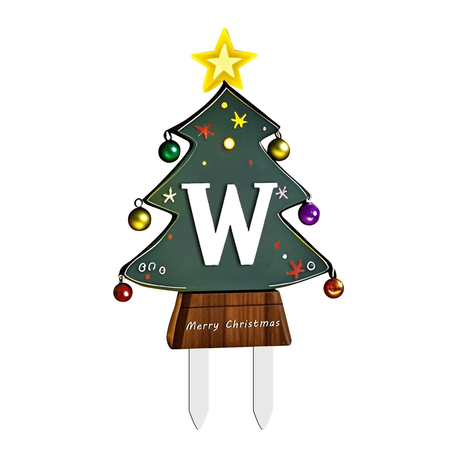 Outdoor Christmas Tree Ground Plug Decoration featuring 2D Acrylic ...