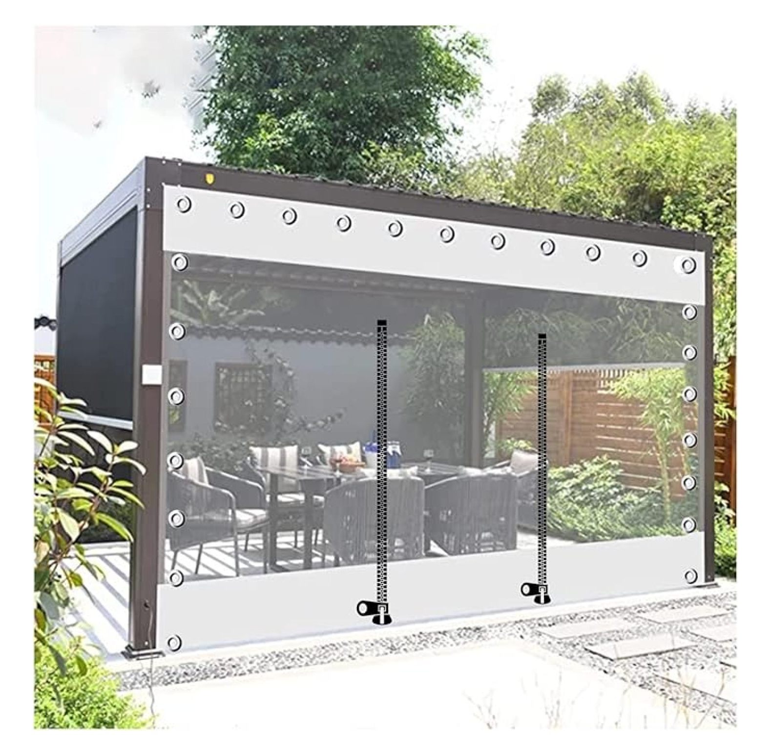 Outdoor Clear Waterproof Tarpaulin Curtains, Weatherproof PVC Tarpaulin ...
