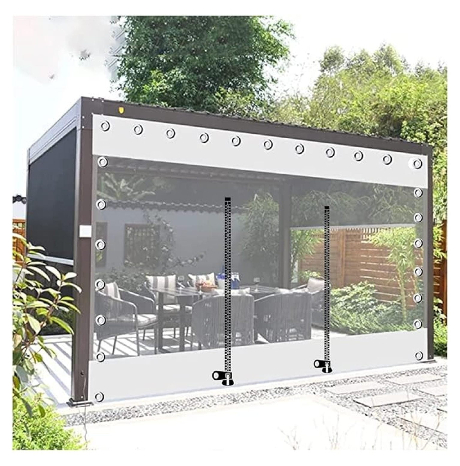 Outdoor Clear Waterproof Tarpaulin Curtains, Weatherproof PVC Tarpaulin ...