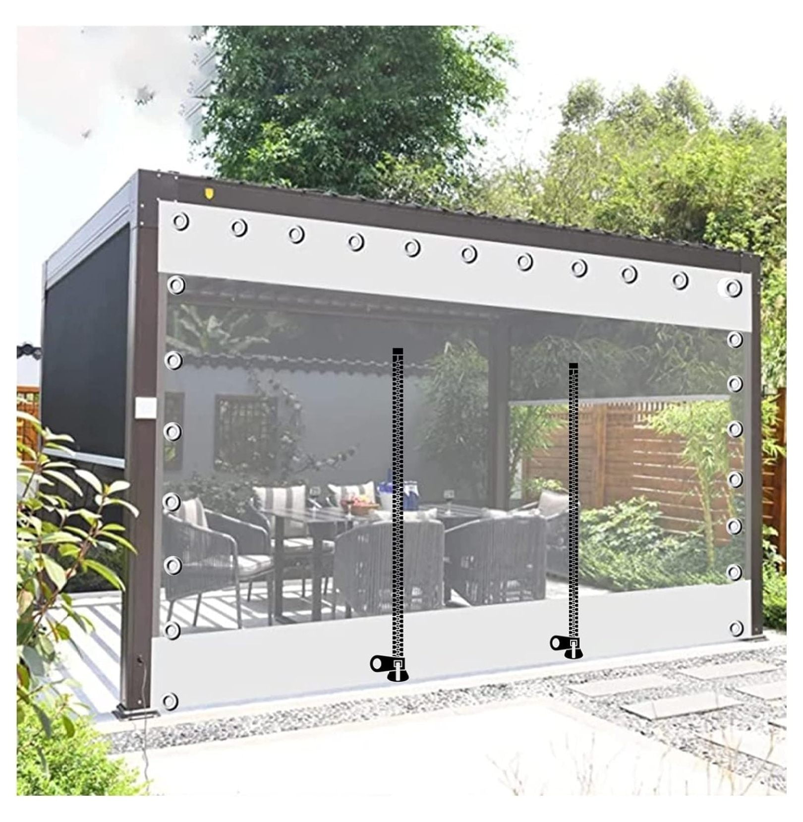 Outdoor Clear Waterproof Tarpaulin Curtains, Weatherproof PVC Tarpaulin ...