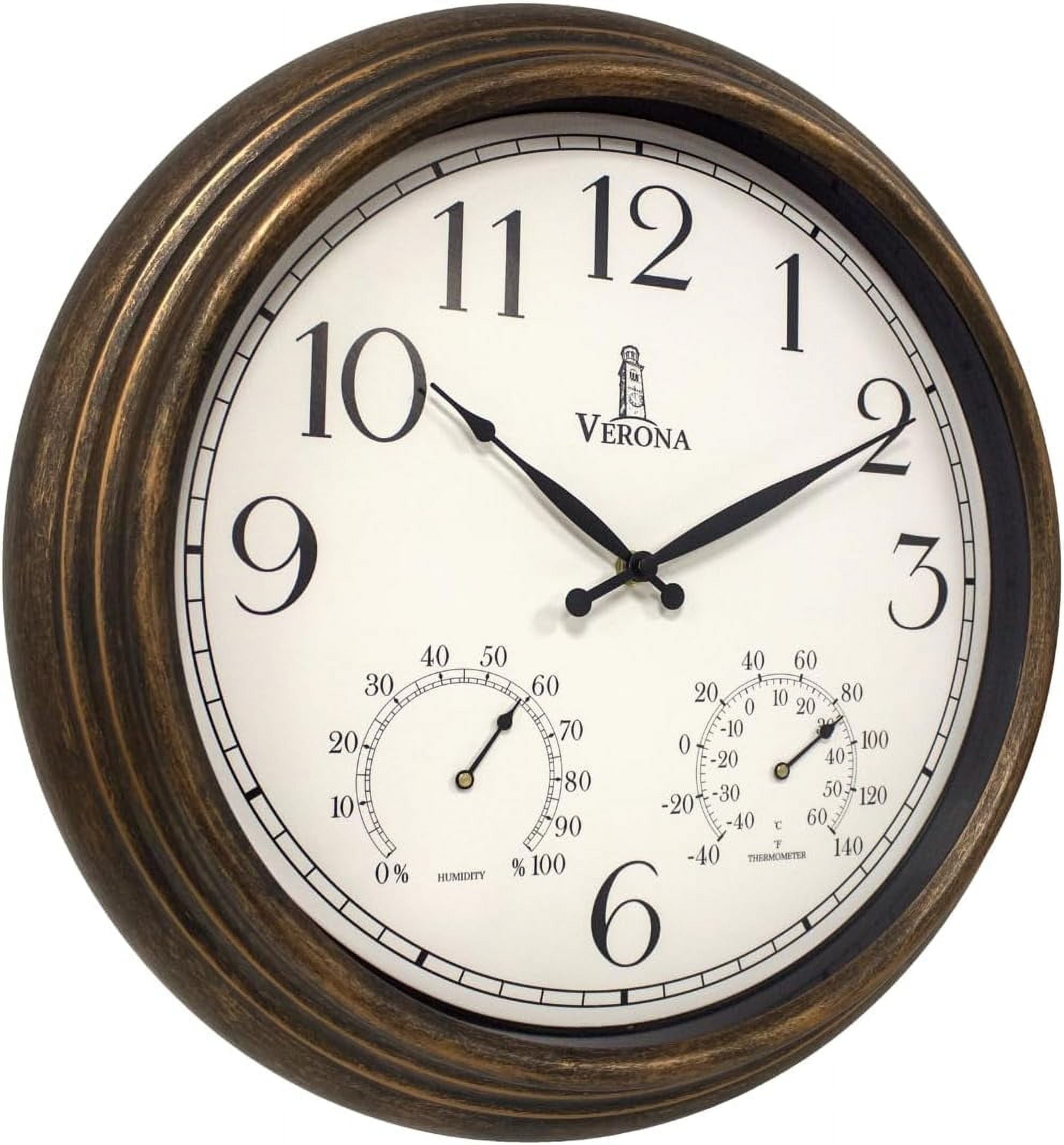 Outdoor Clock for Patio Large Waterproof with Thermometer - 18 inch ...