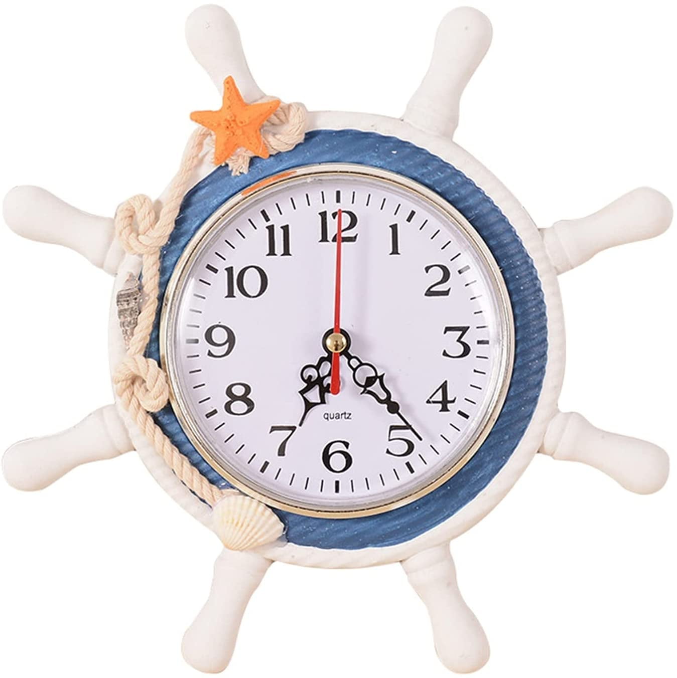 Outdoor Clocks for Terrace, 4 Inch Mediterranean Style Nautical Wood ...