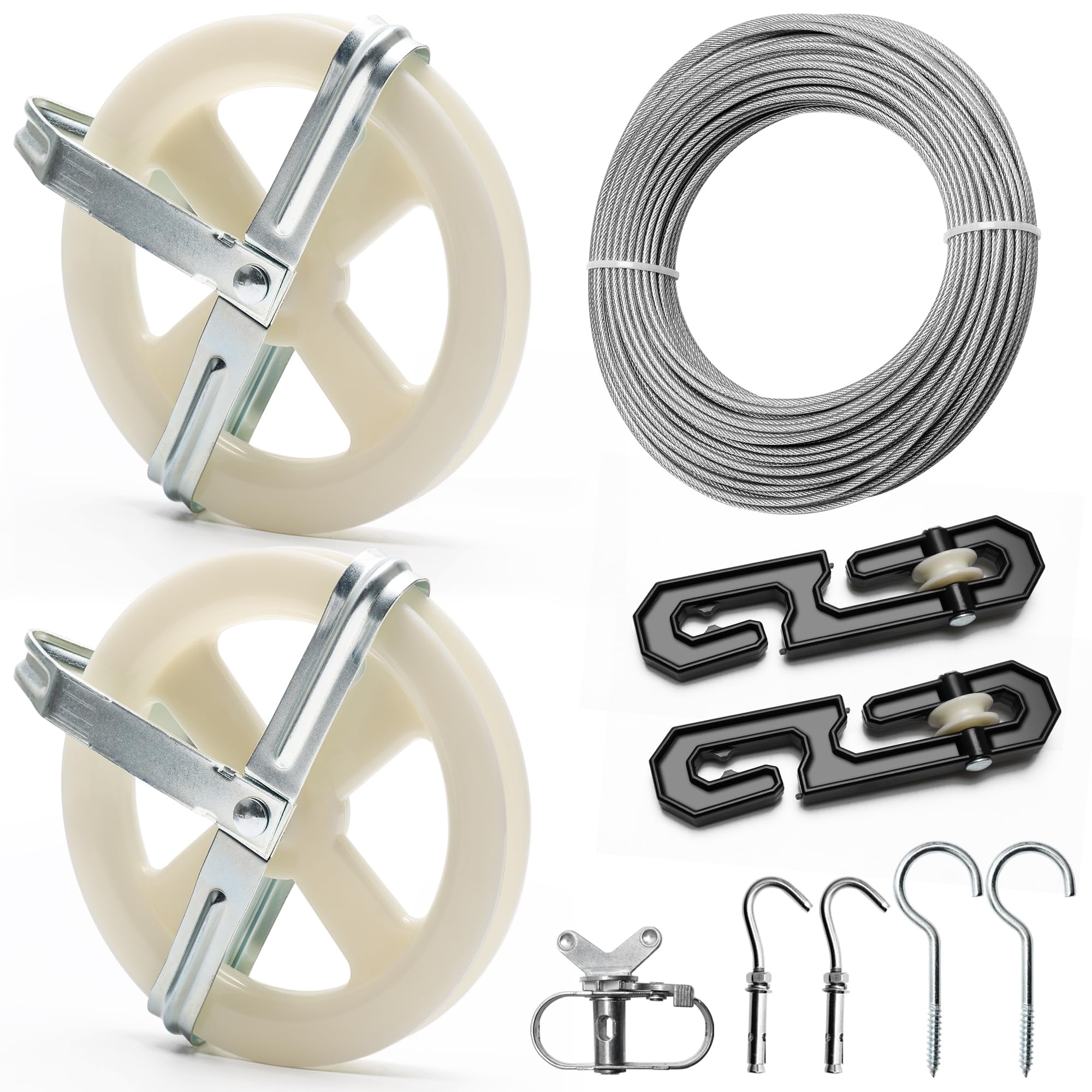 Outdoor Clothesline kit, 5 "Nylon Clothesline Pulley kit, 150ft ...
