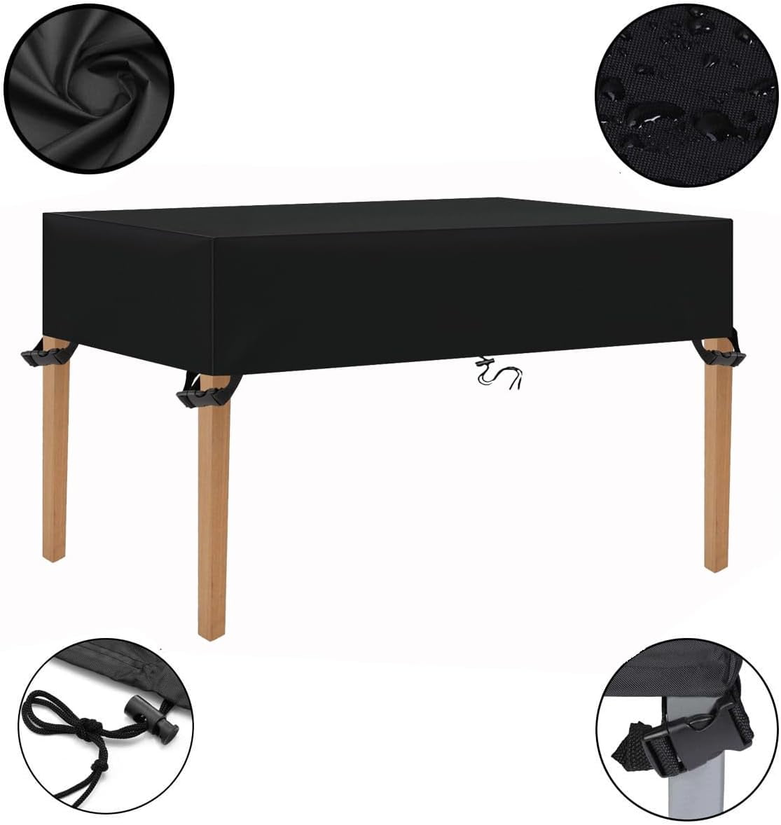 Outdoor Coffee Table Cover Waterproof 68"L X 32"W X 4"H Rectangular ...